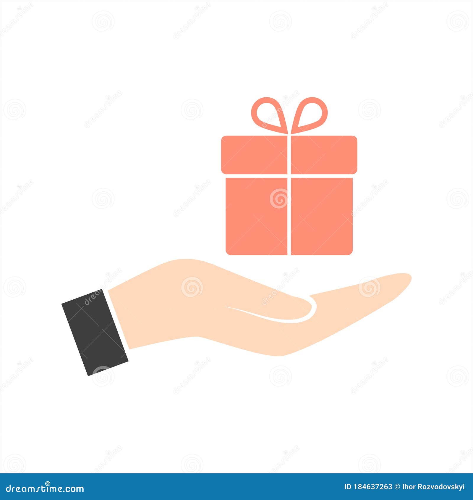 Vector Hand and Gift Icon on White Background Stock Illustration ...