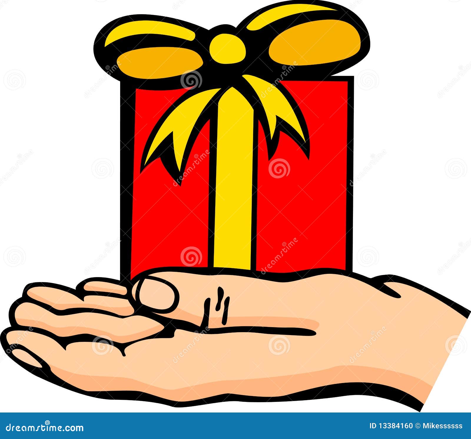 Hand with Gift Vector Illustration Stock Vector - Illustration of hand ...