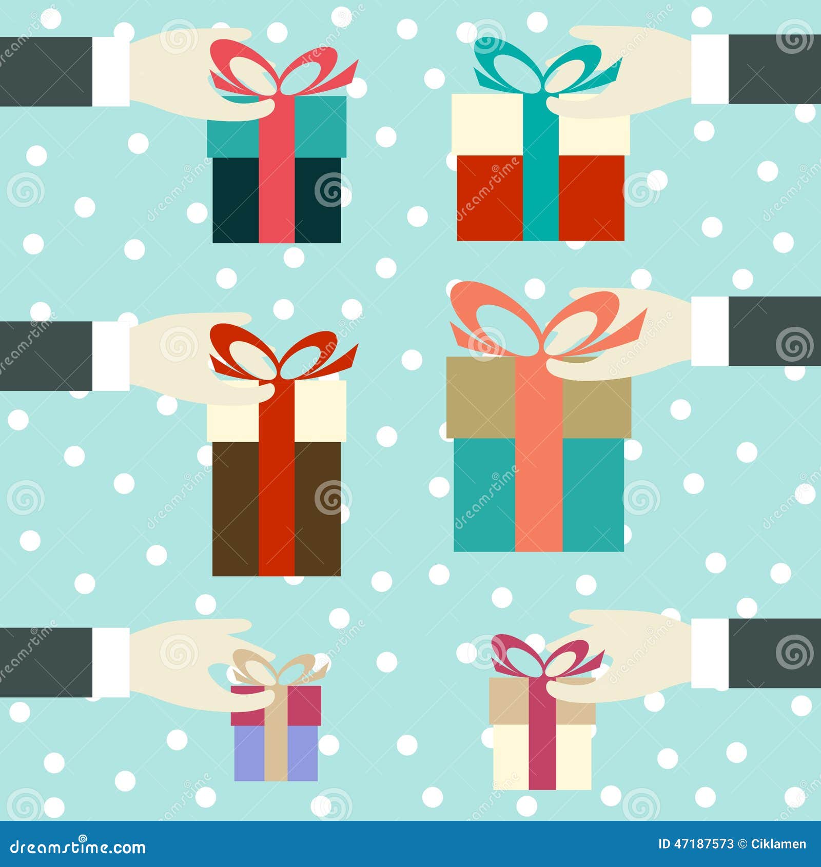 Hand with a gift stock vector. Illustration of card, human - 47187573