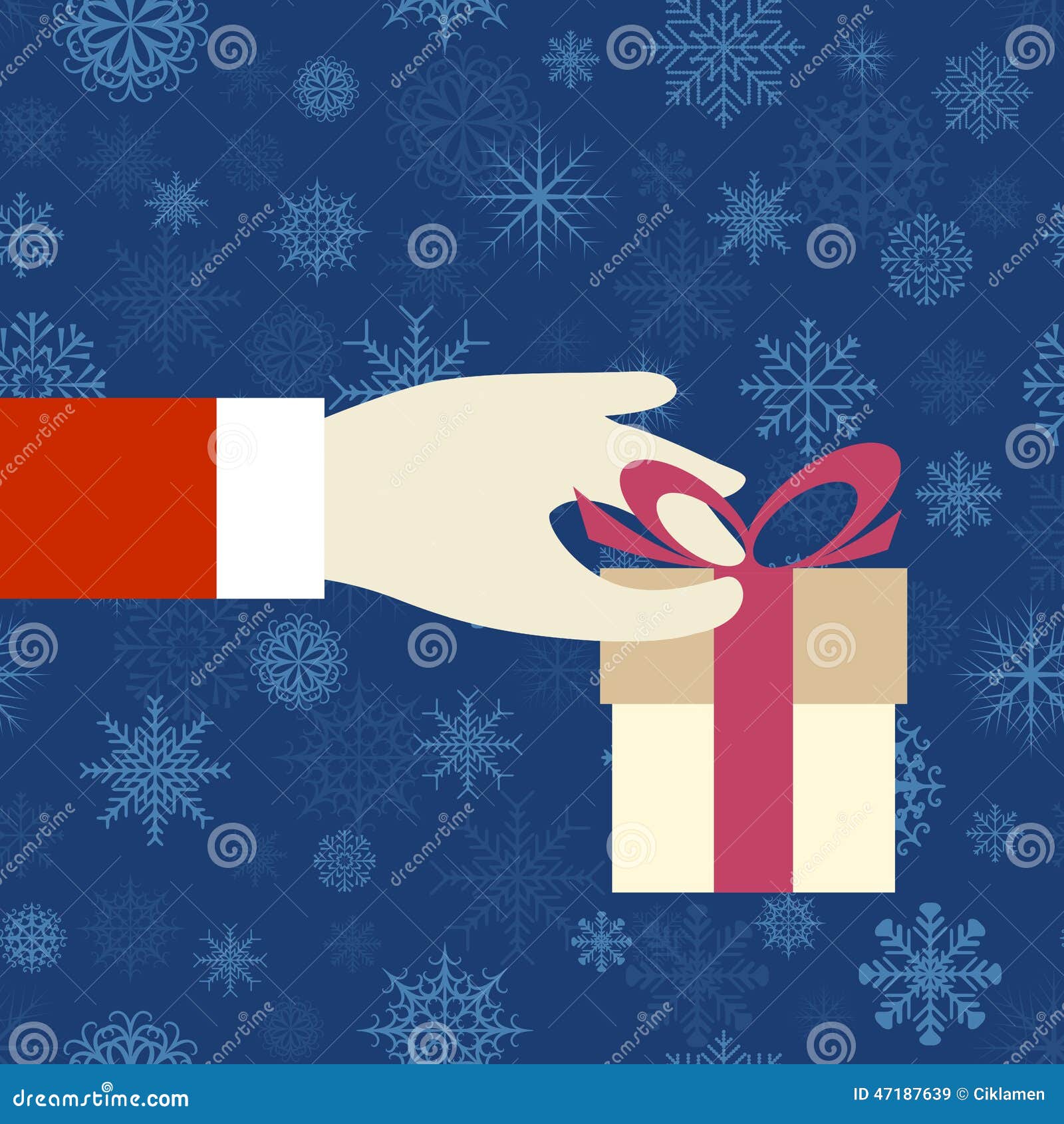 Hand with a gift stock vector. Illustration of celebration - 47187639