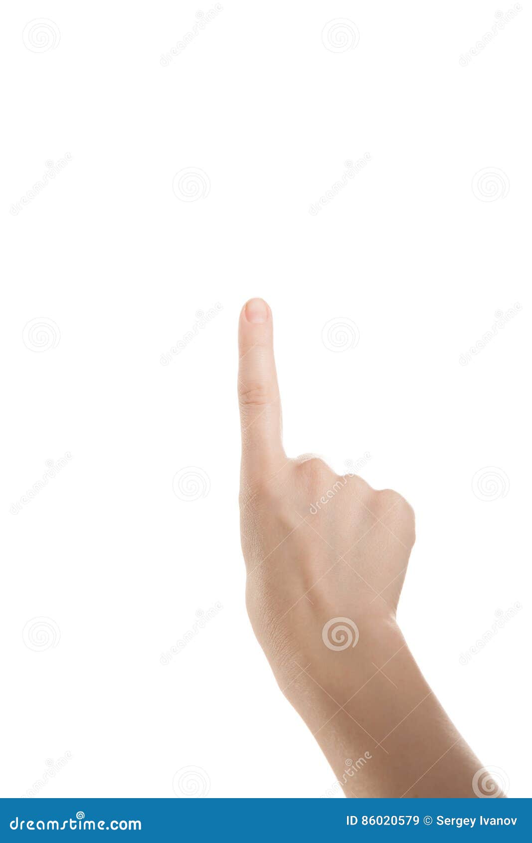 Hand Girl Shows the Forefinger Up Stock Image - Image of adult, girl ...