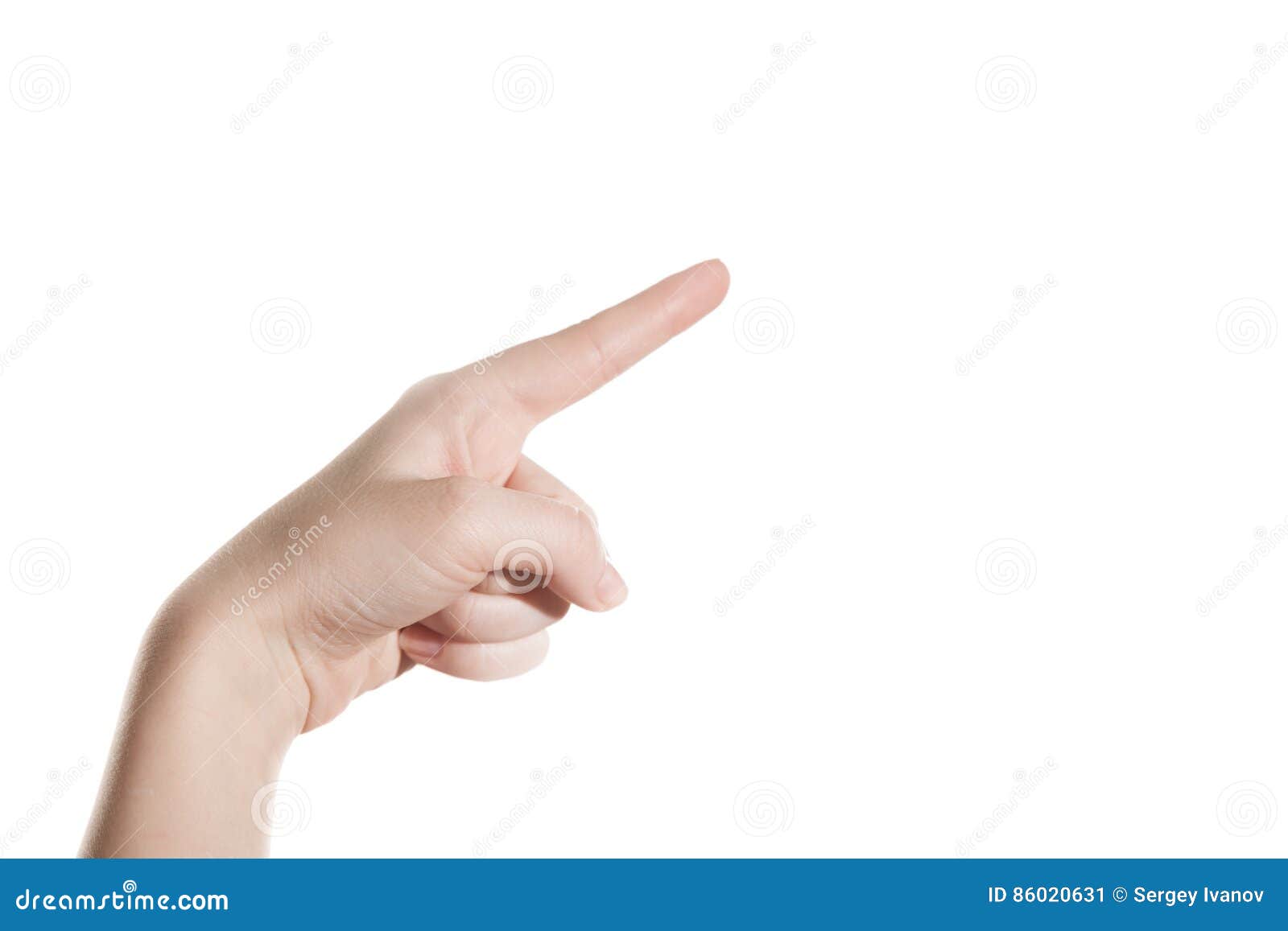 Hand Girl Shows the Forefinger Up Stock Image - Image of giving ...