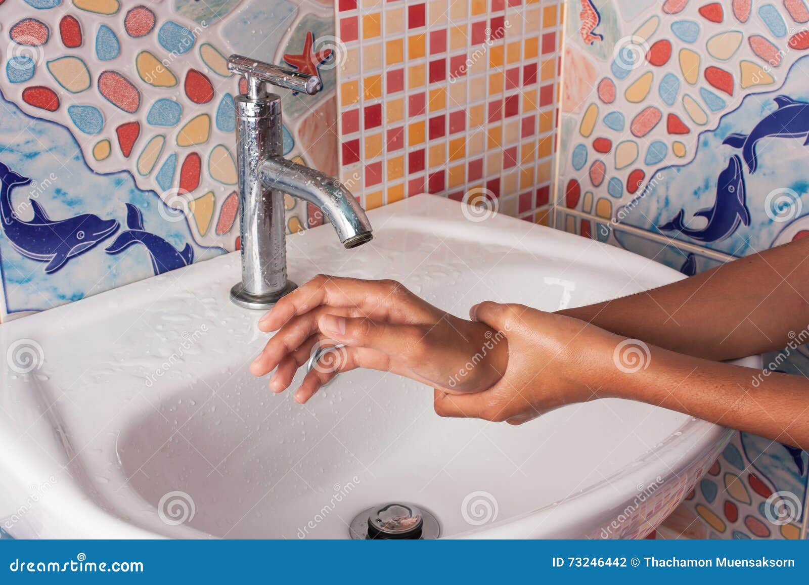 Hand girl washing hand stock photo. Image of palms, clean - 73246442