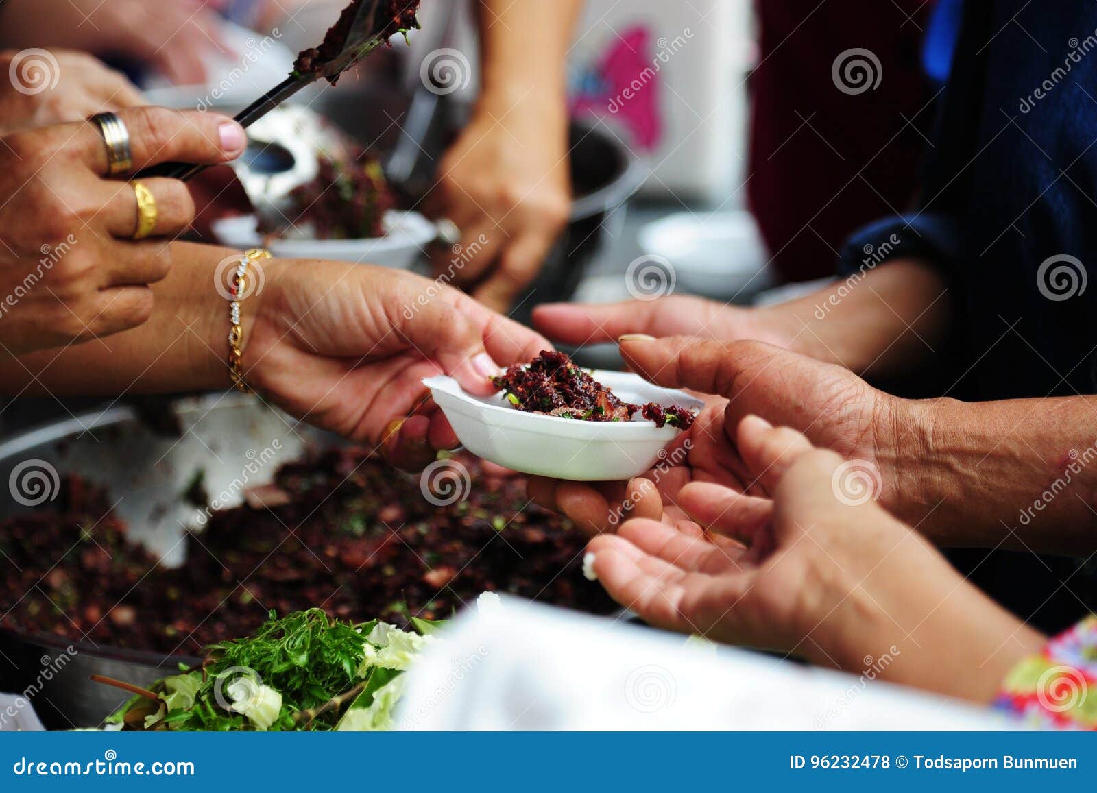 Hand Give Food To Hands of a Beggar Stock Photo - Image of help, people ...