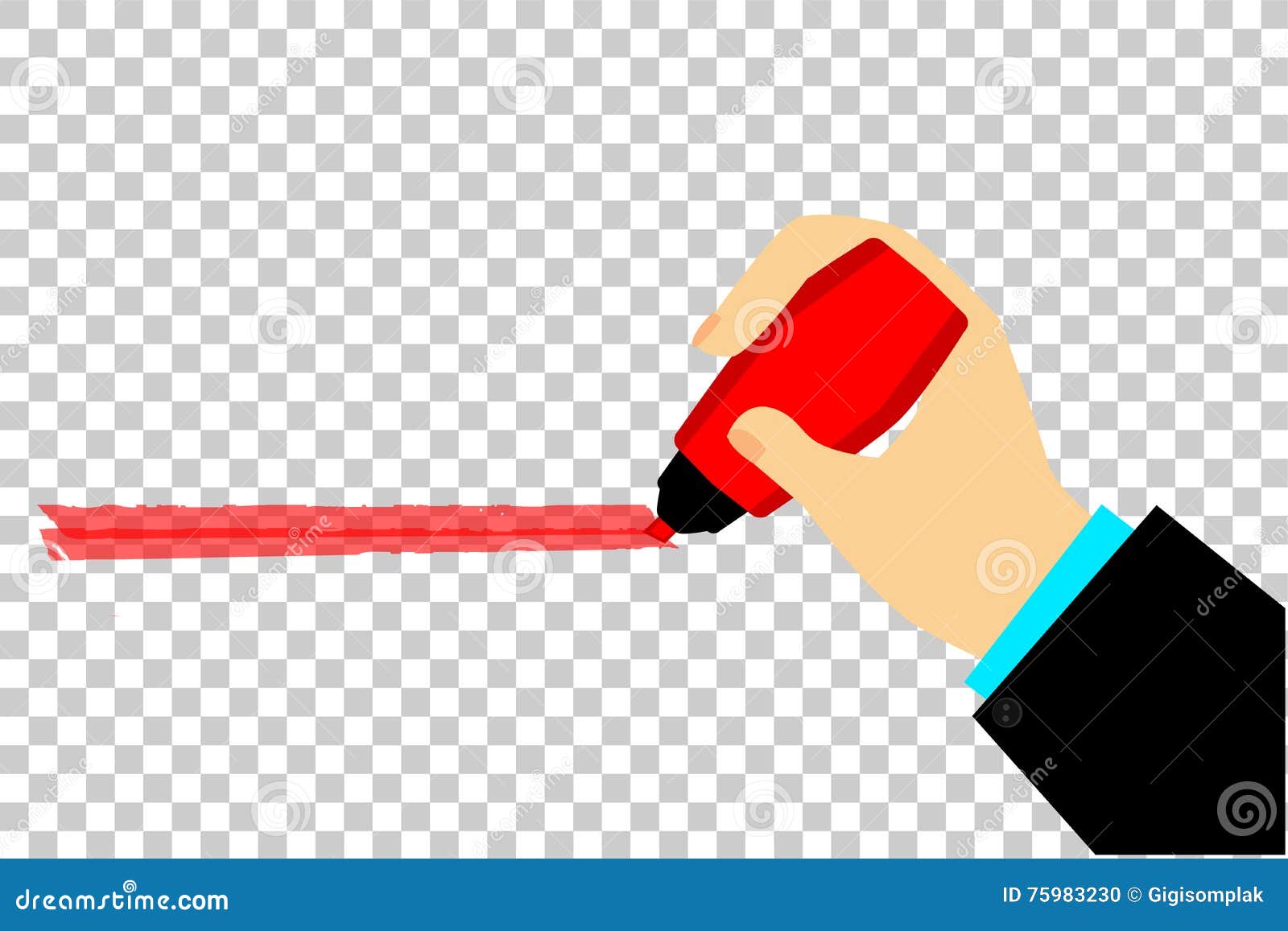 Hand Give a Red Mark stock vector. Illustration of frame - 75983230