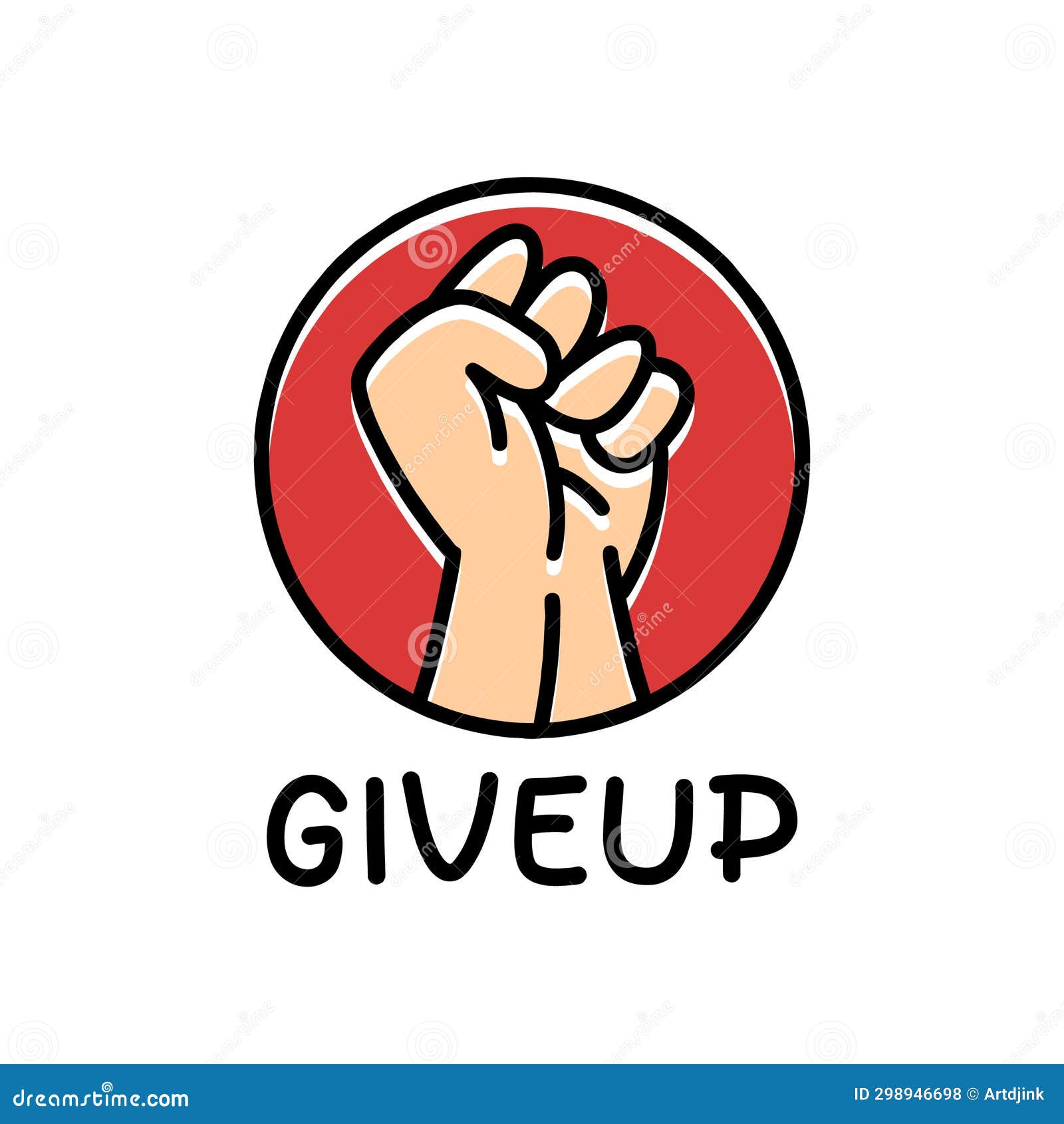 Hand Give Up Logo Vector Design Illustration Emblem Stock Illustration ...
