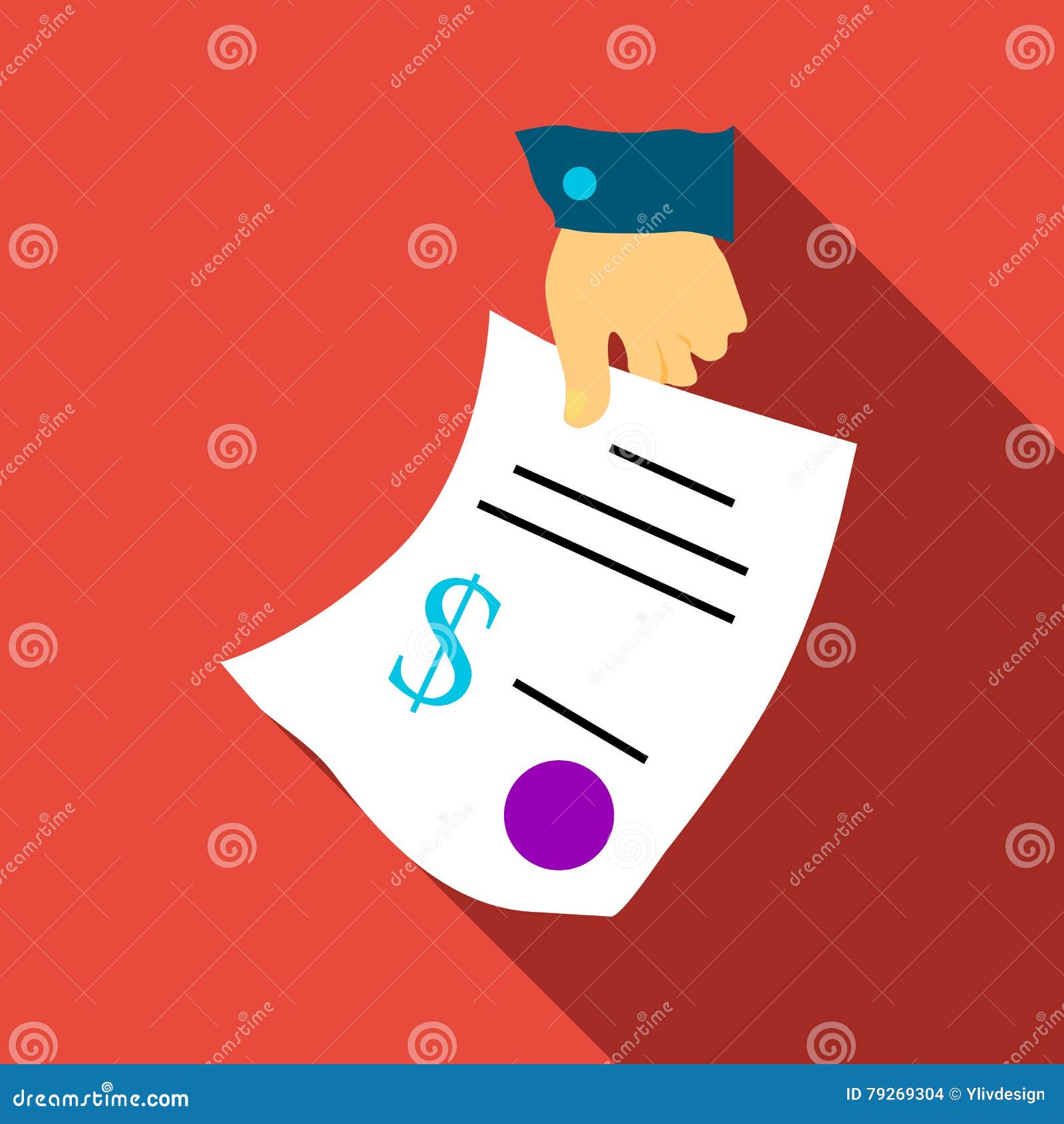 Hand Gives Contract Icon, Flat Style Stock Vector - Illustration of ...