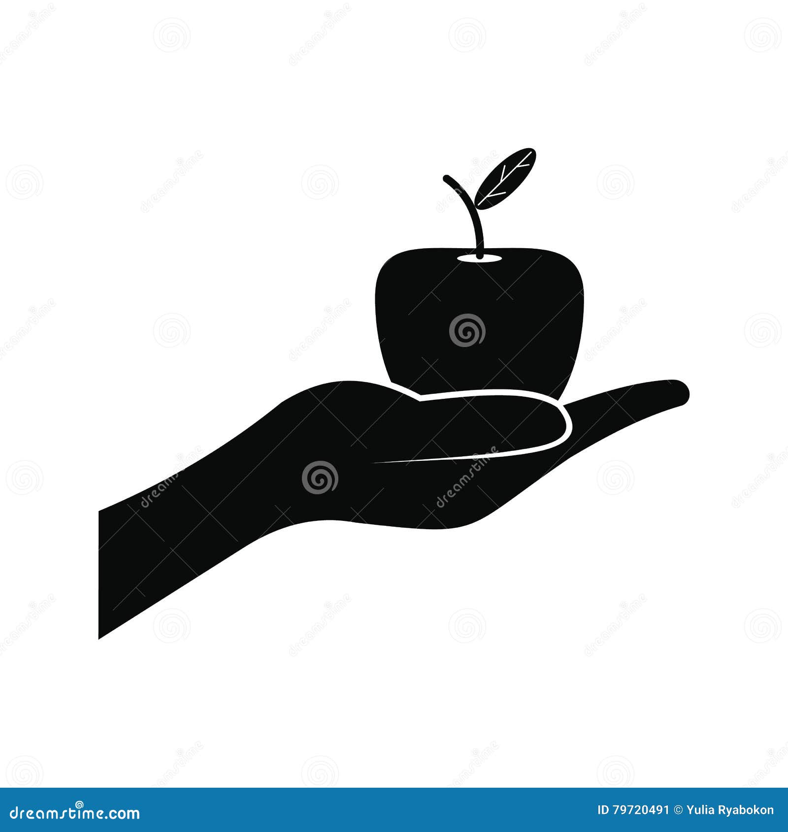 A hand giving apple icon stock vector. Illustration of food - 79720491