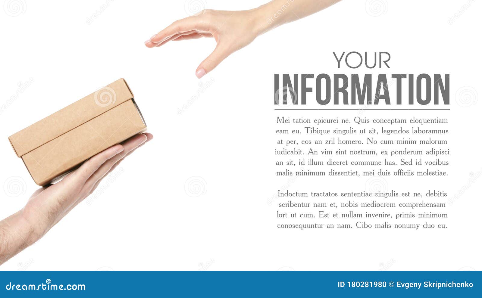 Hand Giving Box Hands, Space for Text Stock Photo - Image of delivery ...