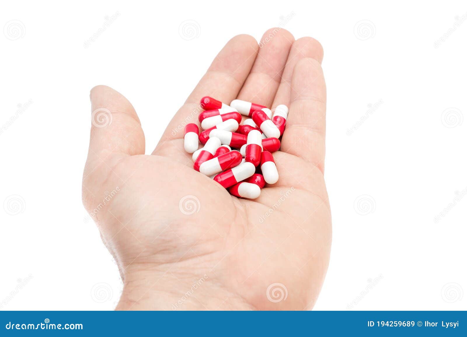 Hand Giving Bright Capsules. Isolated on White Stock Image - Image of ...