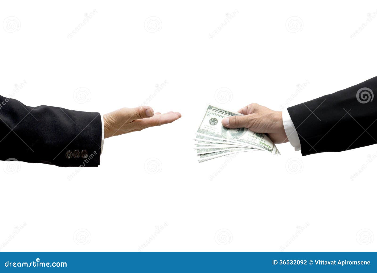 Hand Giving Cash To Other One Stock Photo - Image of earnings, bonus ...