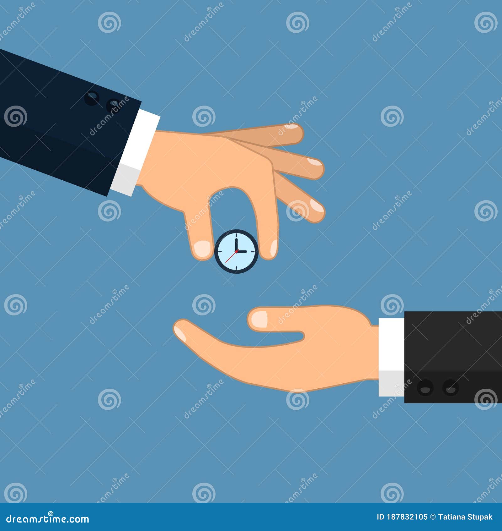 Hand Giving the Clock Illustration. Vector Isolated Time Economy ...