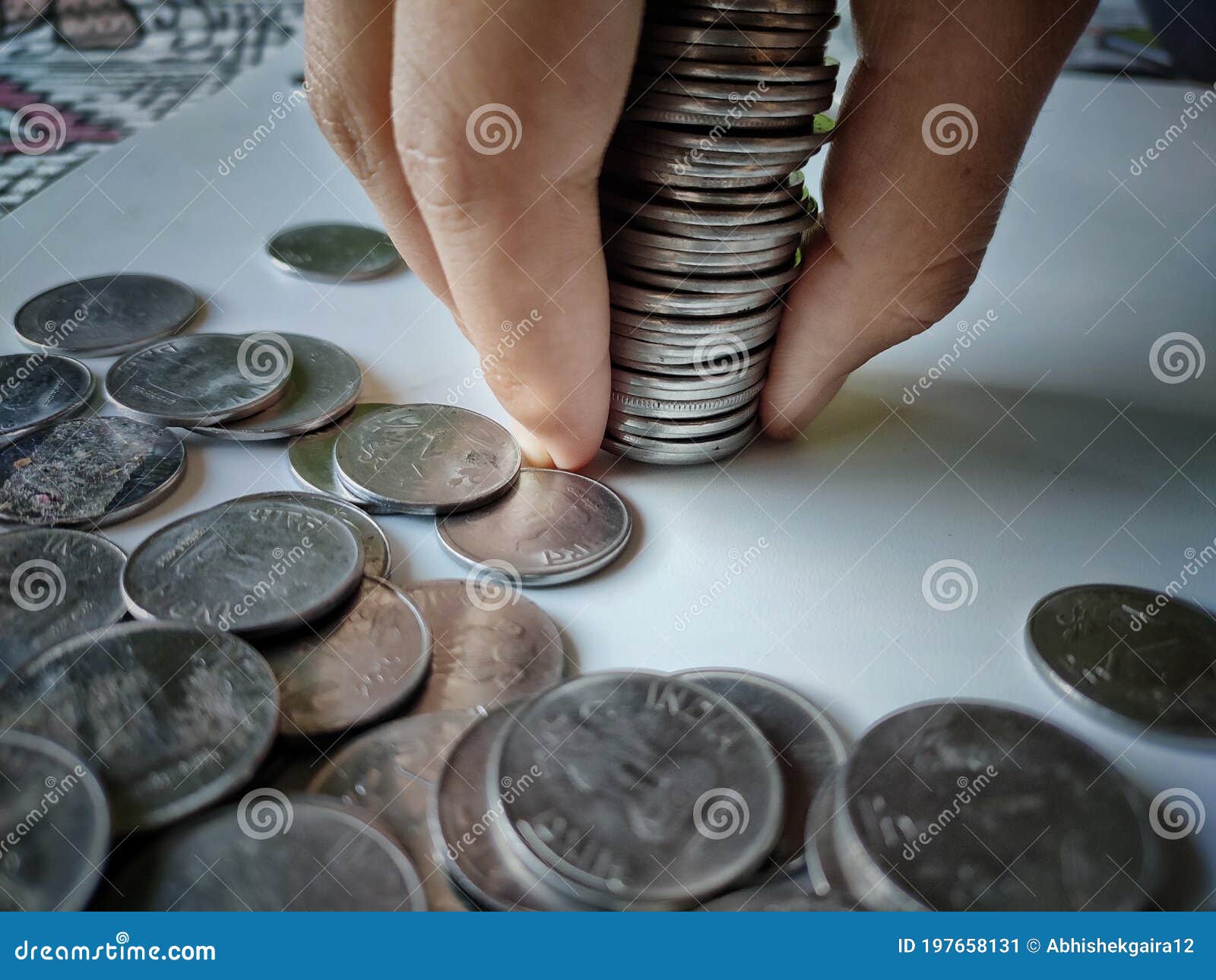 Hand Giving Coin To Another Hand Stock Image - Image of watch, award ...