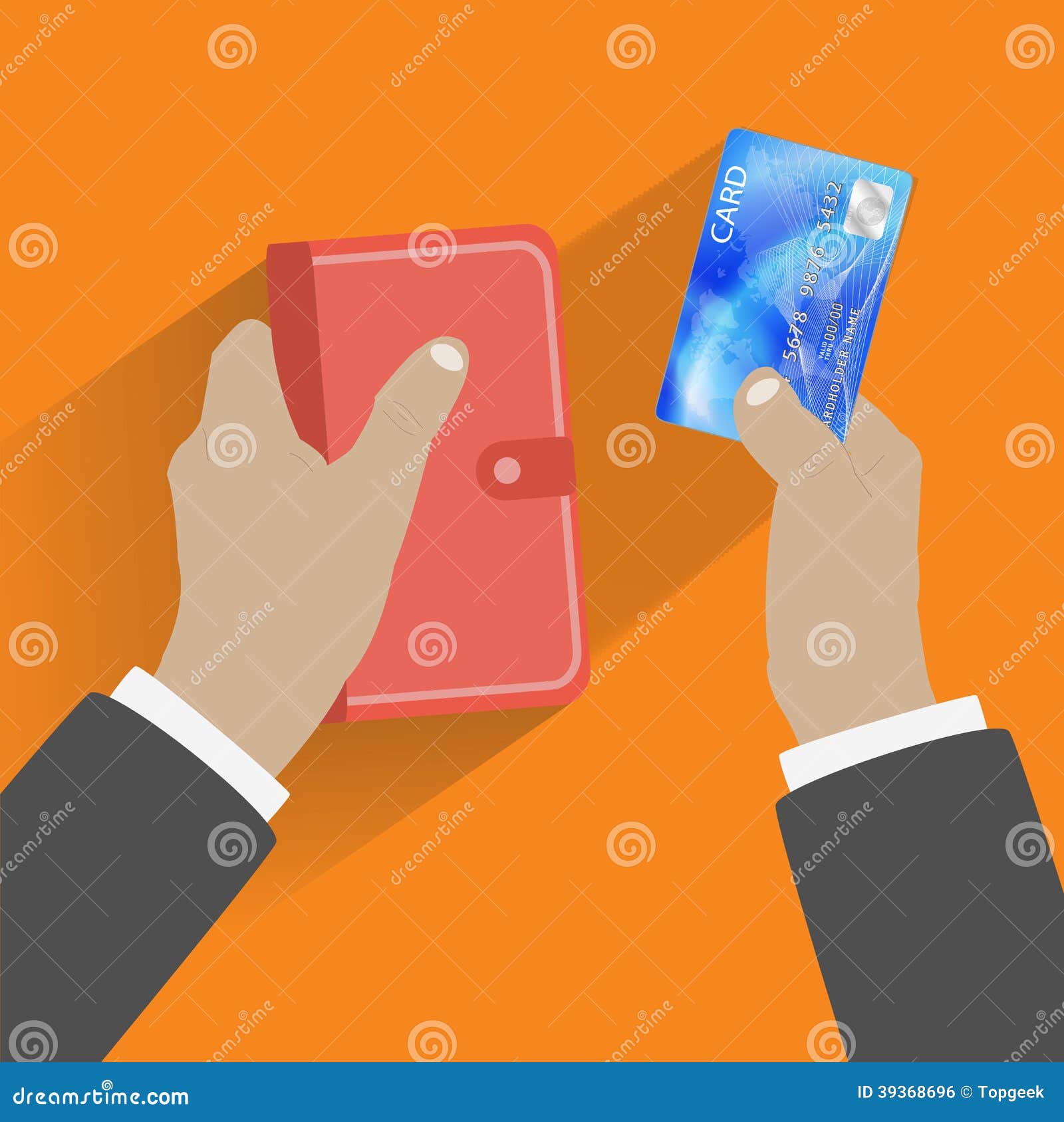 Hand giving credit card stock vector. Illustration of currency - 39368696