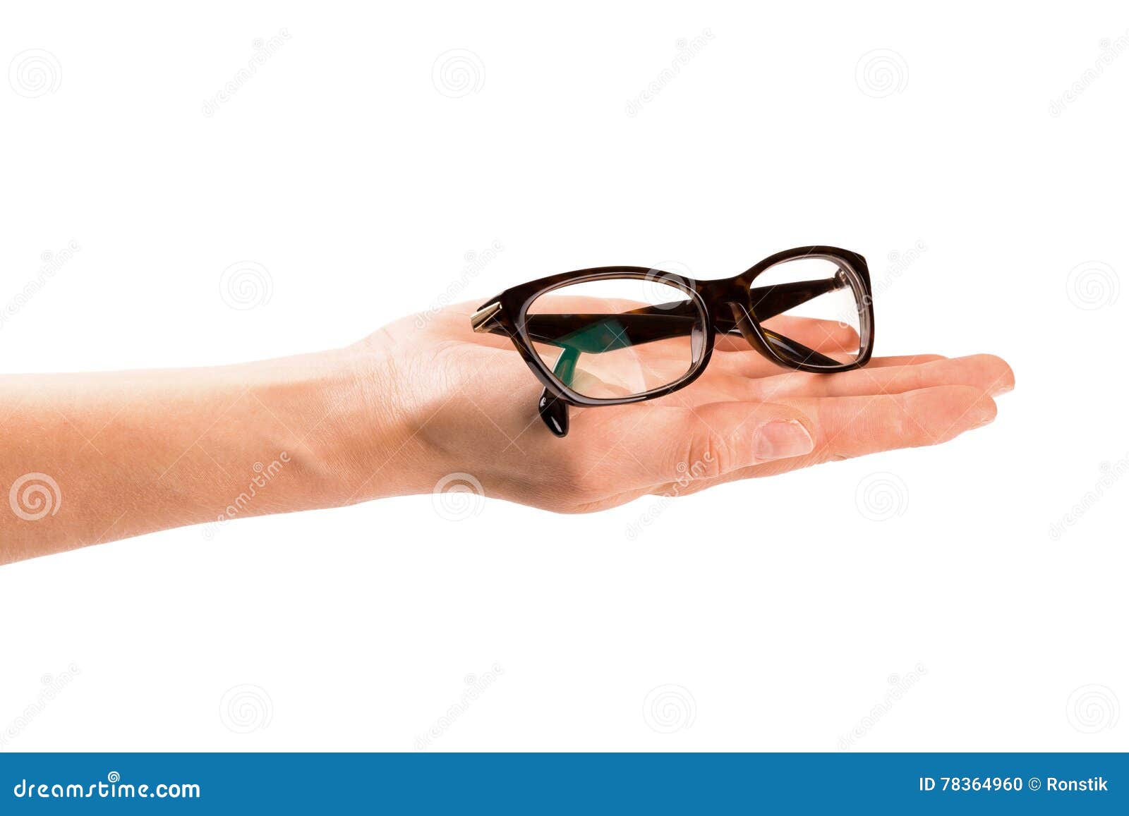 Hand Giving Eyeglasses. Isolated on White Stock Photo - Image of white ...