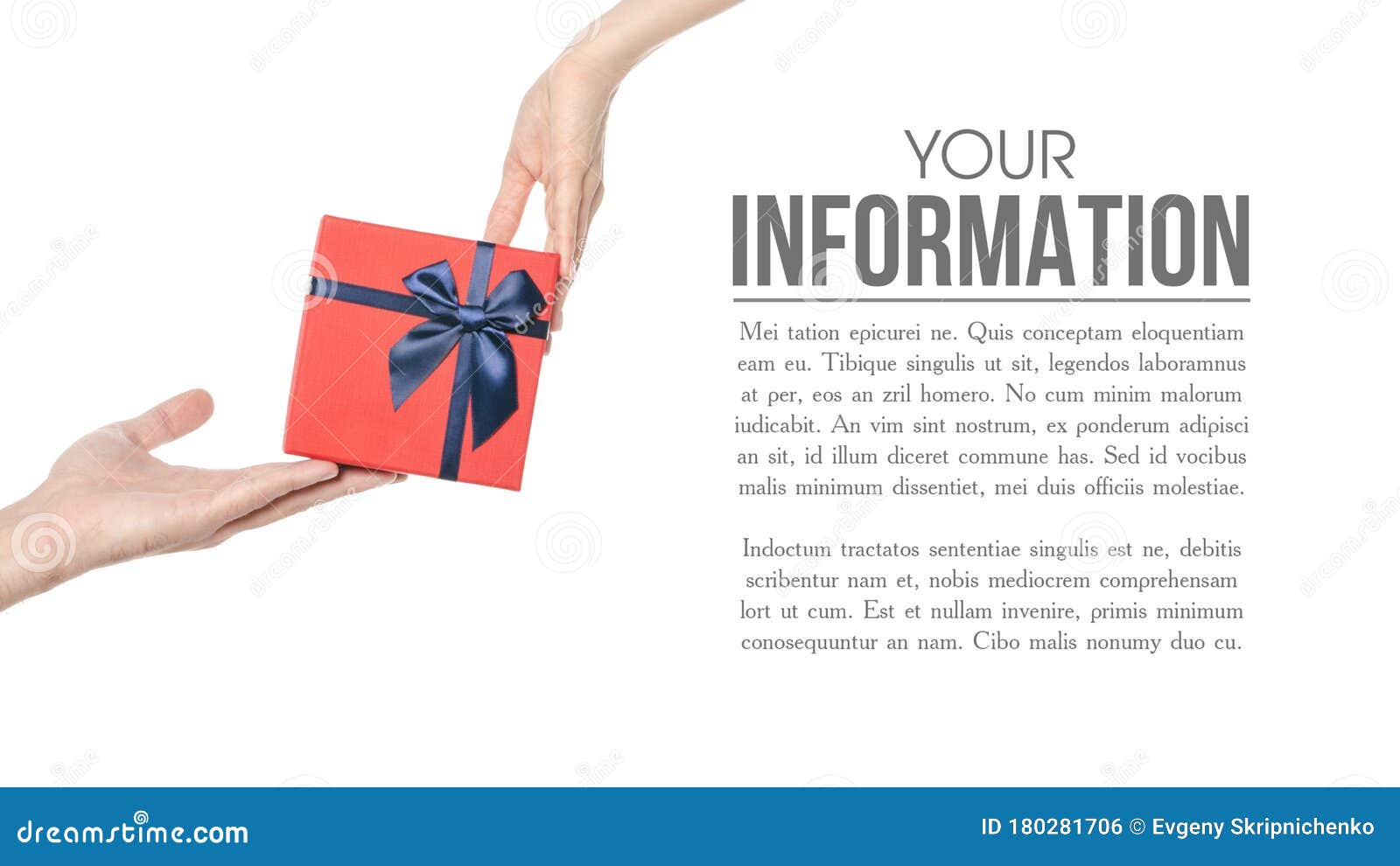 Hand Giving Gift Box Hands, Space for Text Stock Photo - Image of ...