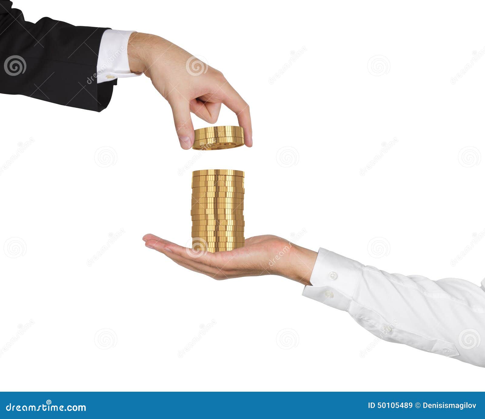 Hand giving gold coin stock image. Image of boss, cent - 50105489