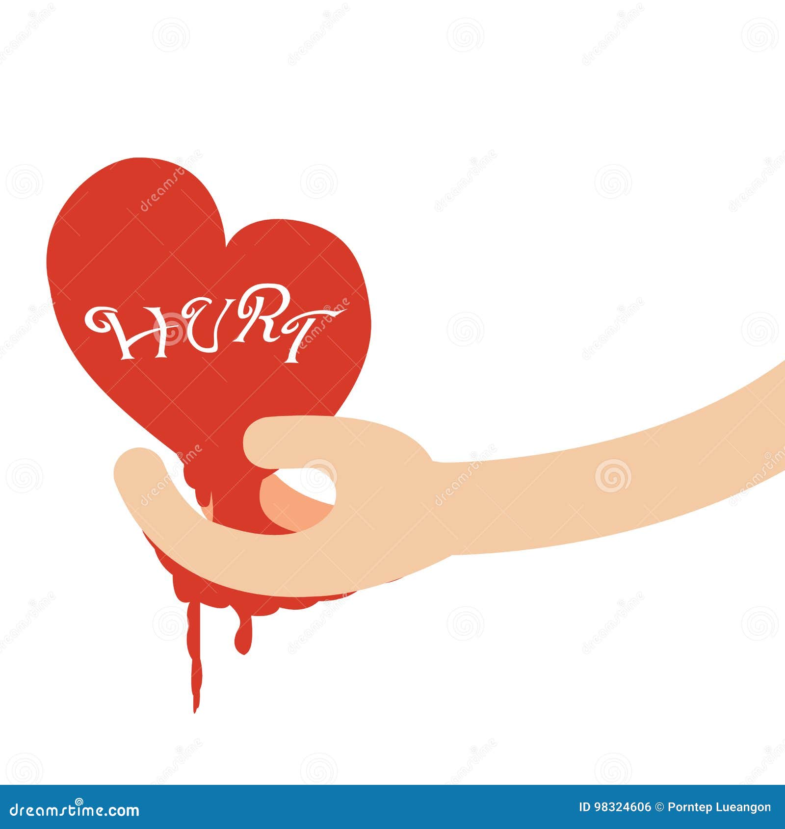 Hand Giving Heart of Hurt.Broken Heart Concept Stock Vector ...