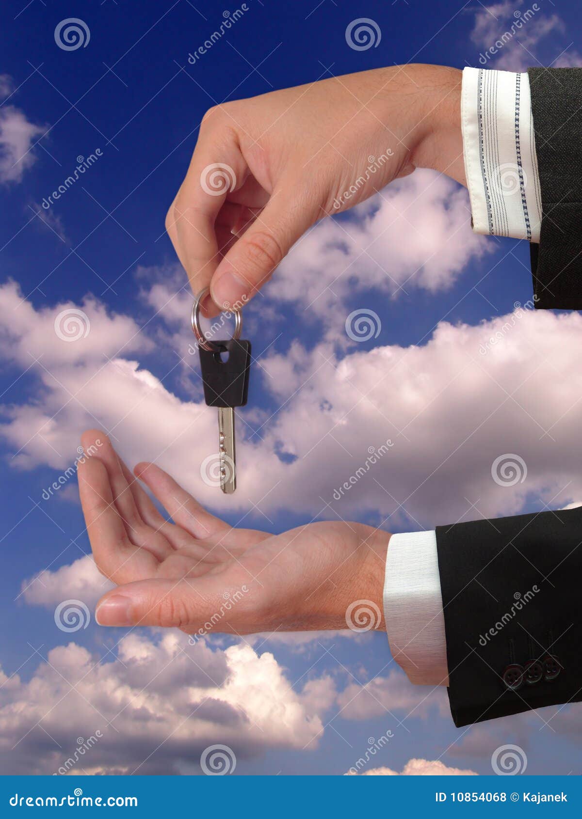The Hand Giving the Key of the House Stock Photo - Image of house ...