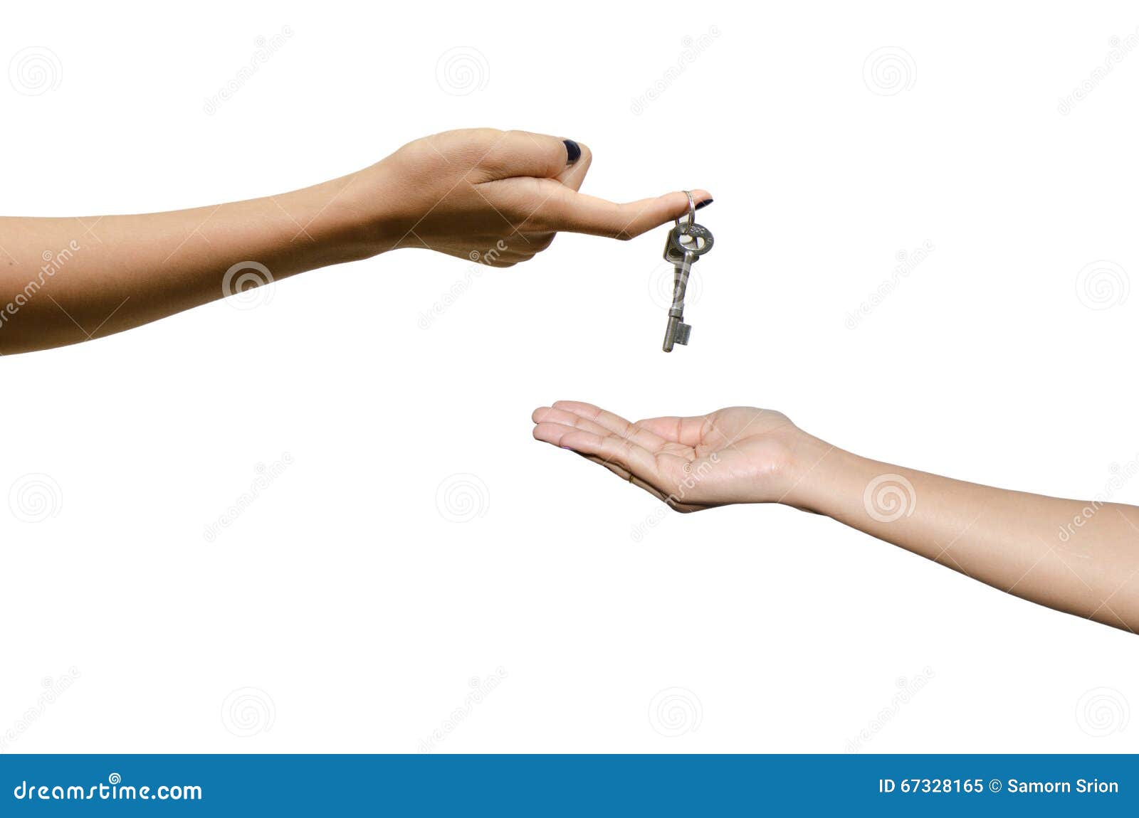 Hand Giving a Key Isolated on White Background Stock Image - Image of ...