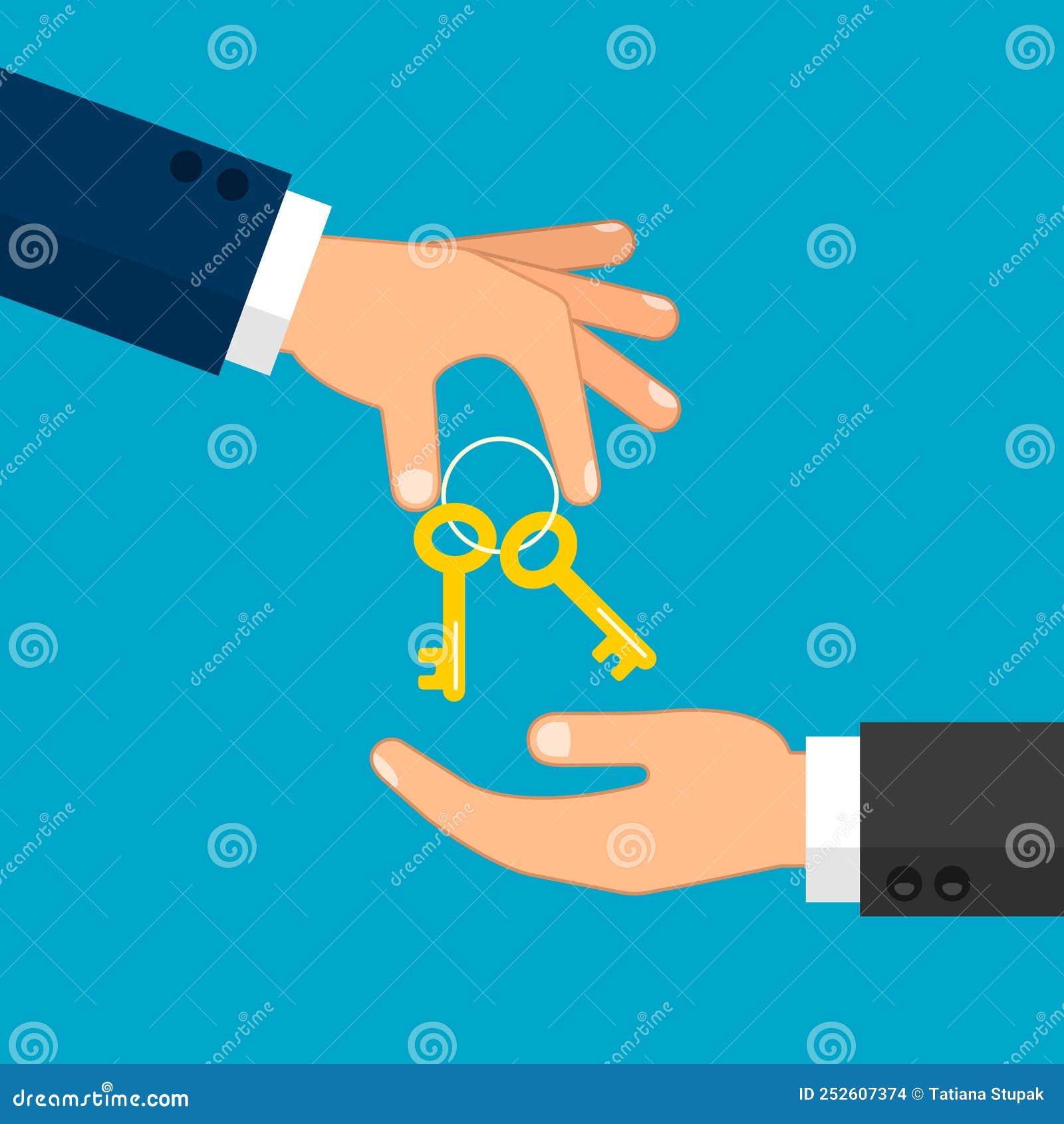 Hand Giving Key To Other Hand Vector Flat Illustration Stock Vector ...
