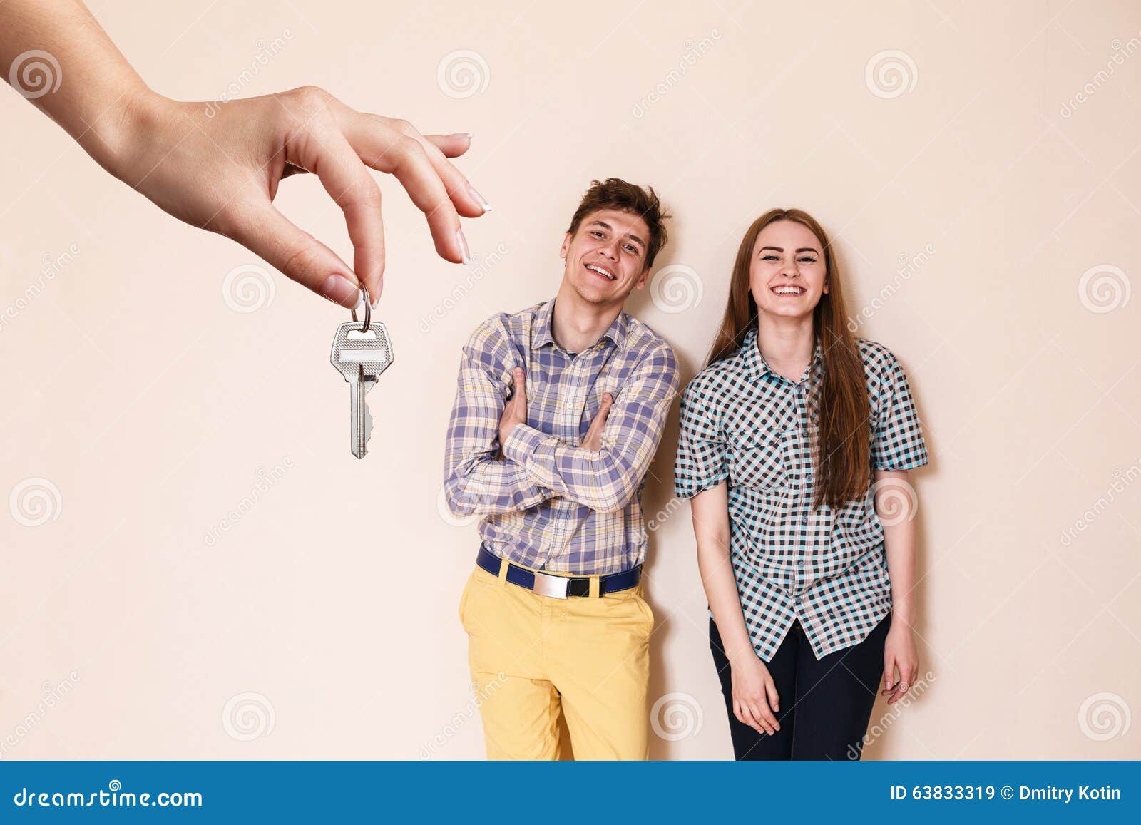Hand Giving a Key Young Couple Stock Image - Image of giving, palm ...