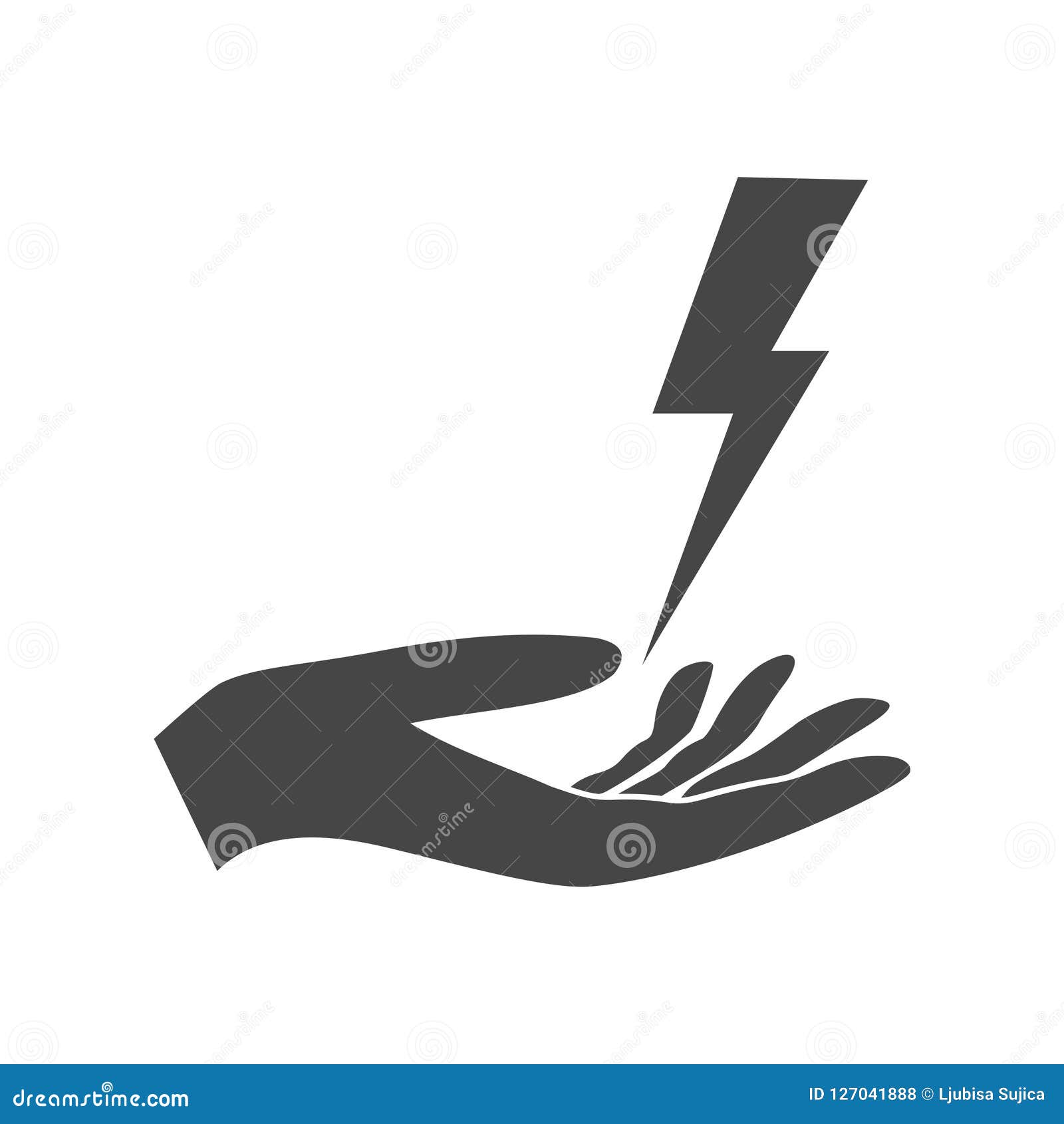 Hand giving a lightning stock vector. Illustration of finger - 127041888