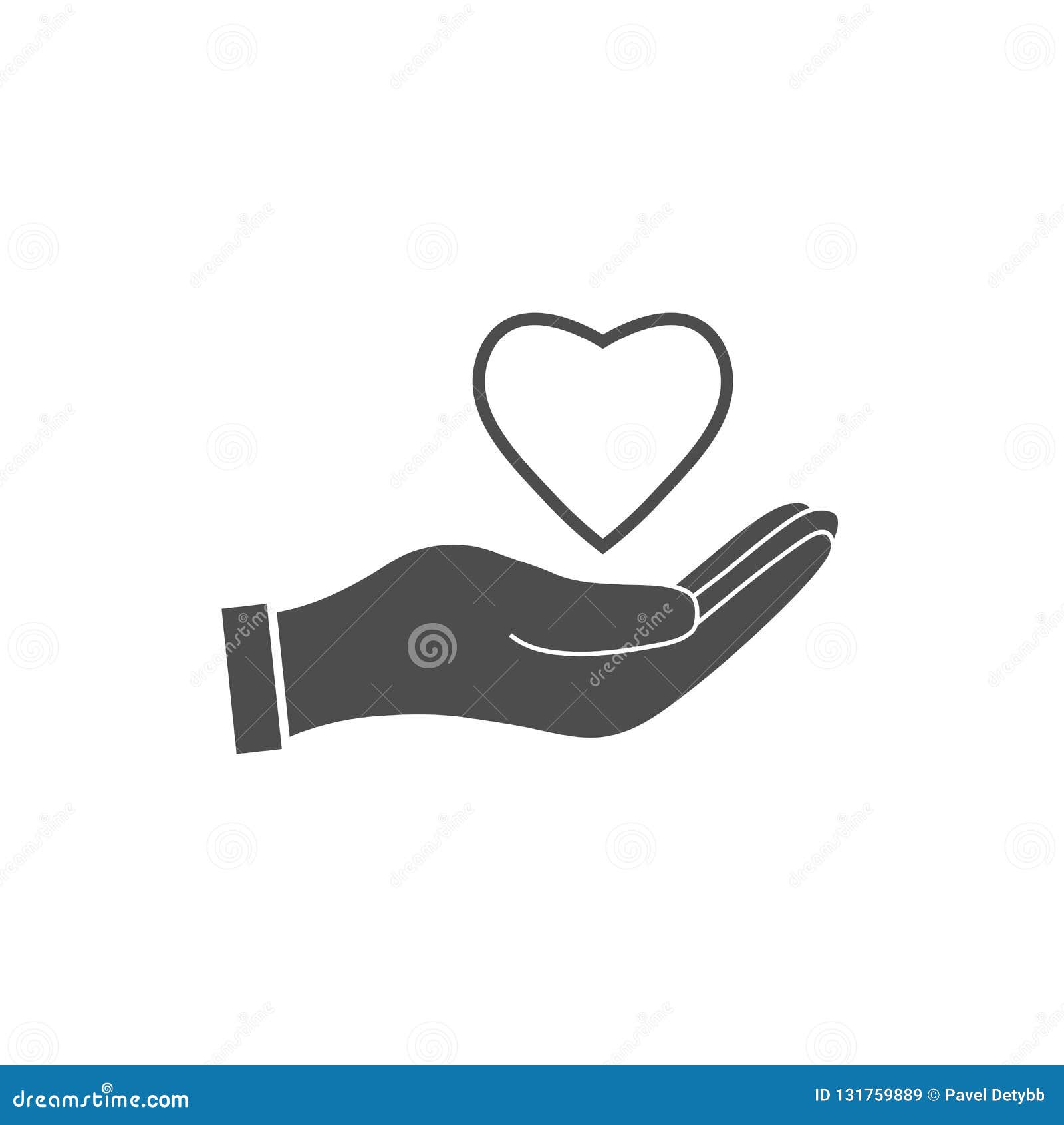 Hand Giving Love Symbol. Hand Holding Heart Shape, Vector Illustration ...