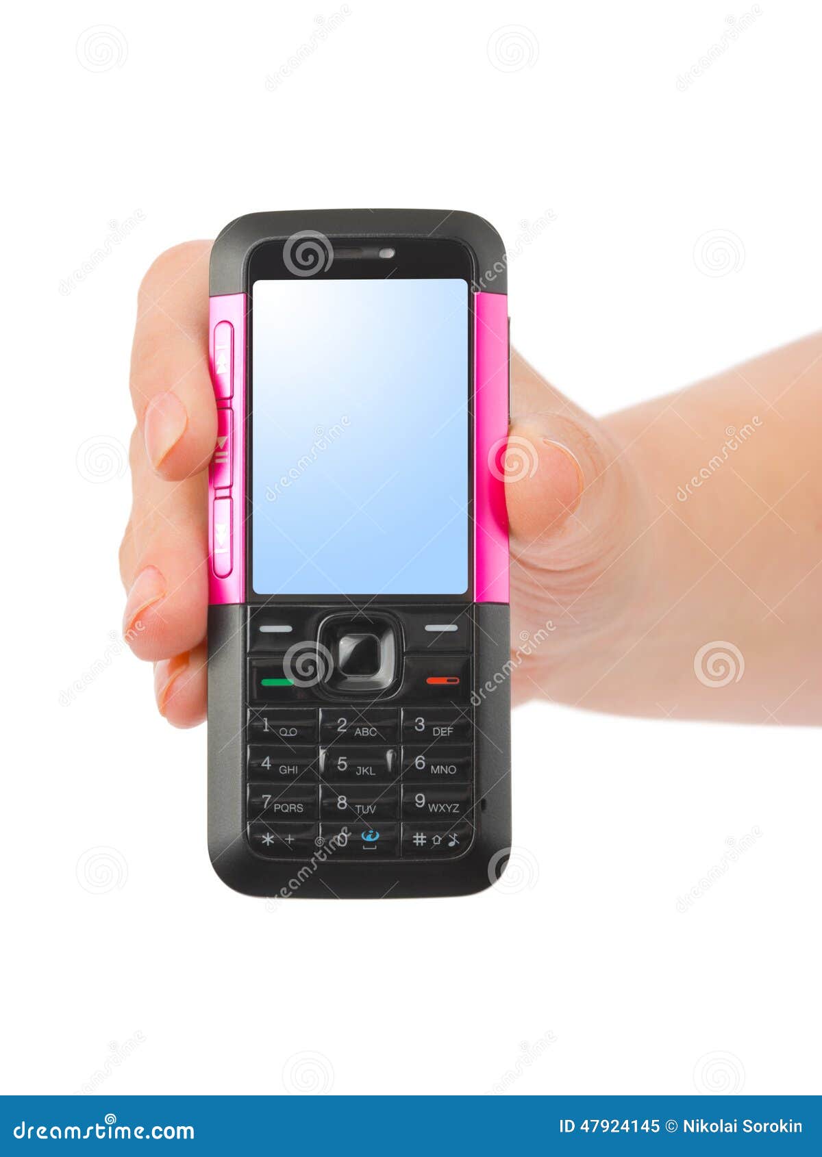 Hand giving mobile phone stock image. Image of button - 47924145