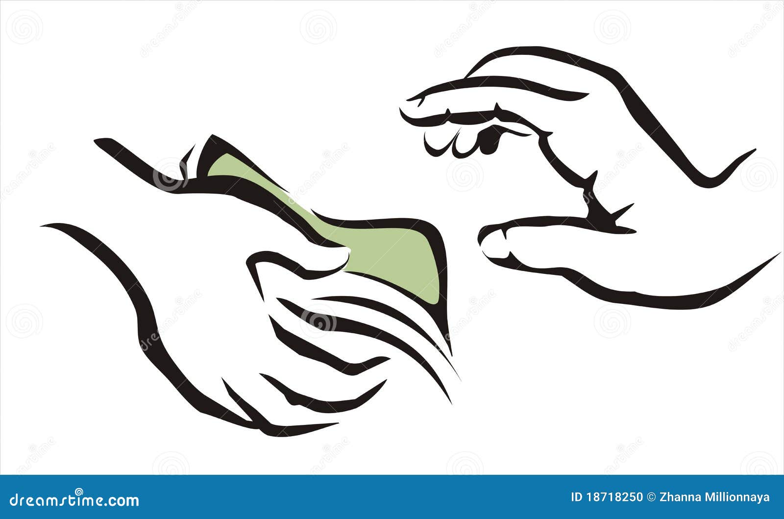 Hand giving a money symbol stock vector. Illustration of giving - 18718250