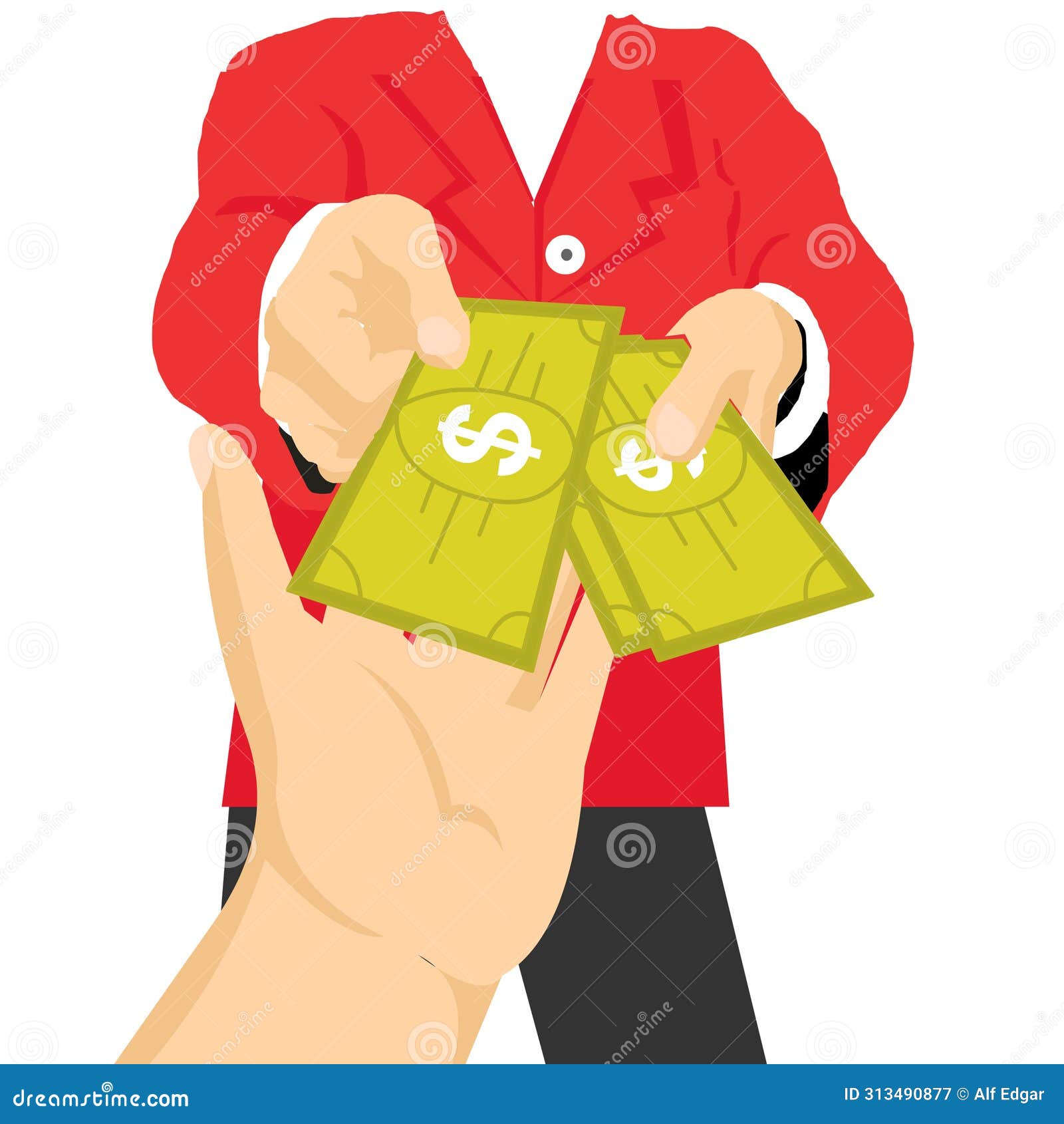 Hand Giving Money Vector Image Stock Vector - Illustration of office ...