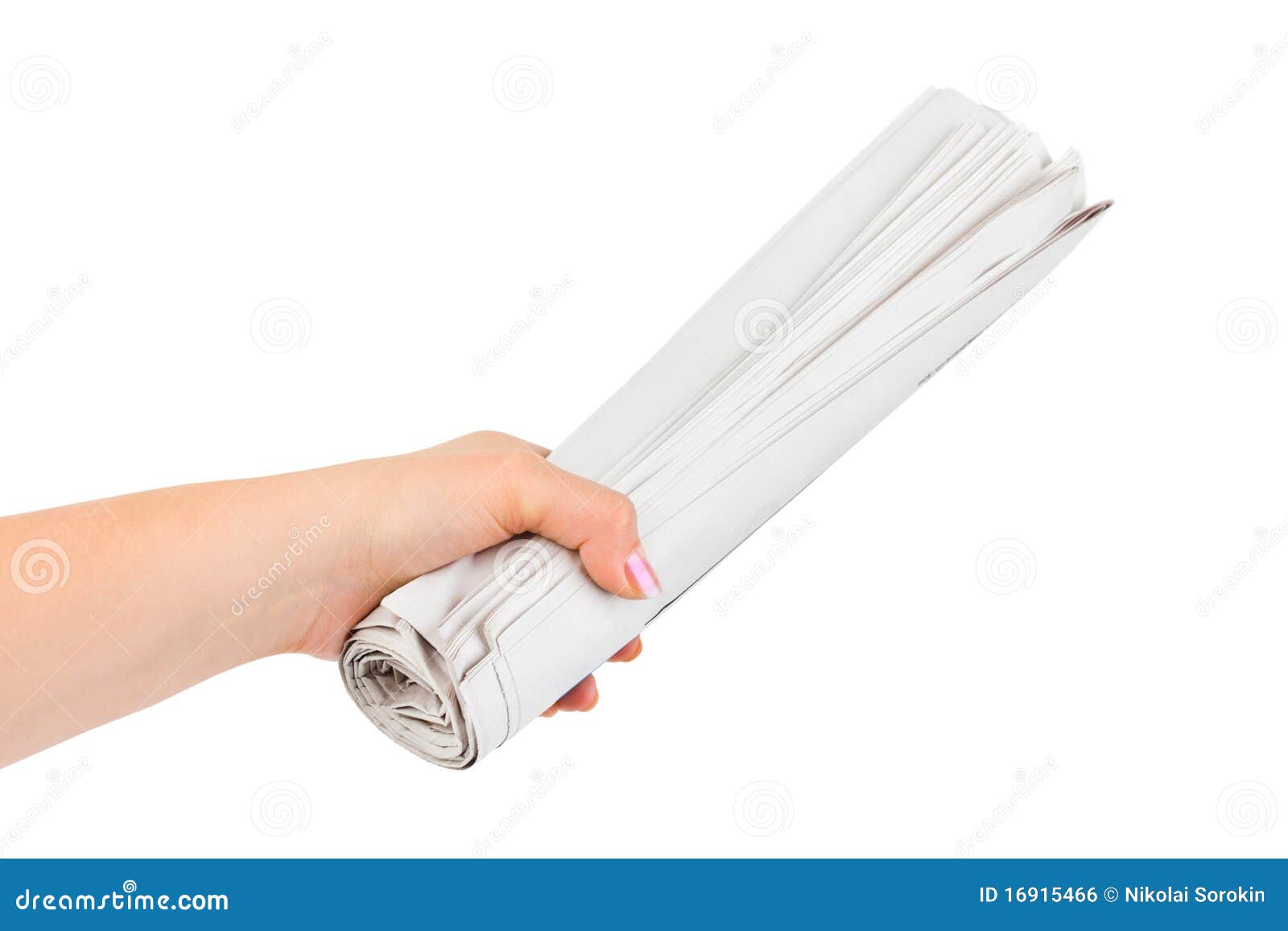 Rolled Newspaper In Hand