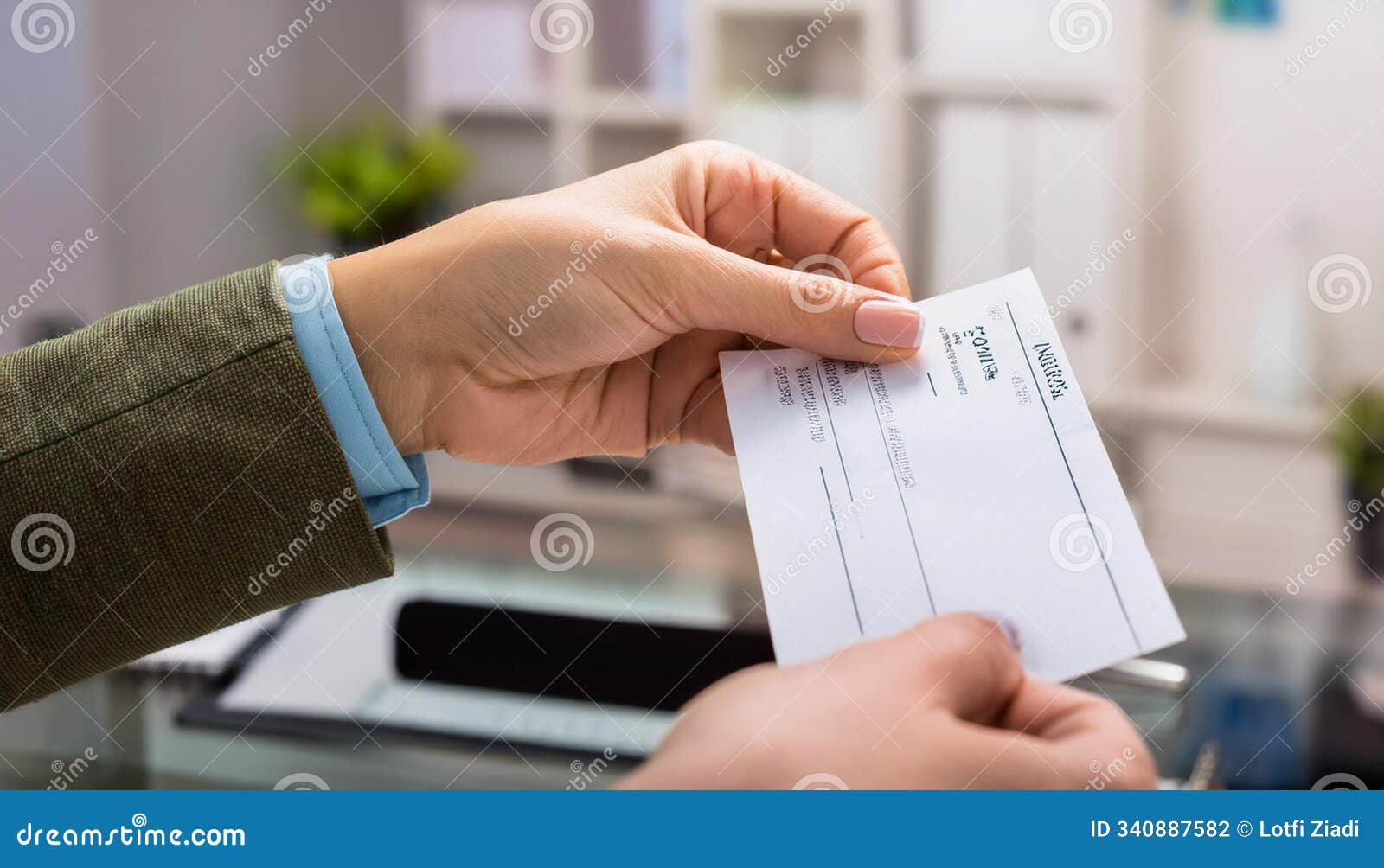 Hand Giving Paycheck, Check, Cheque Stock Illustration - Illustration ...