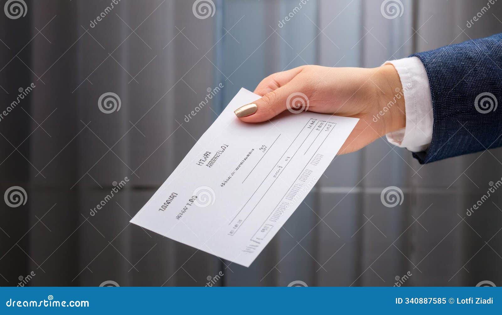 Hand Giving Paycheck, Check, Cheque Stock Illustration - Illustration ...