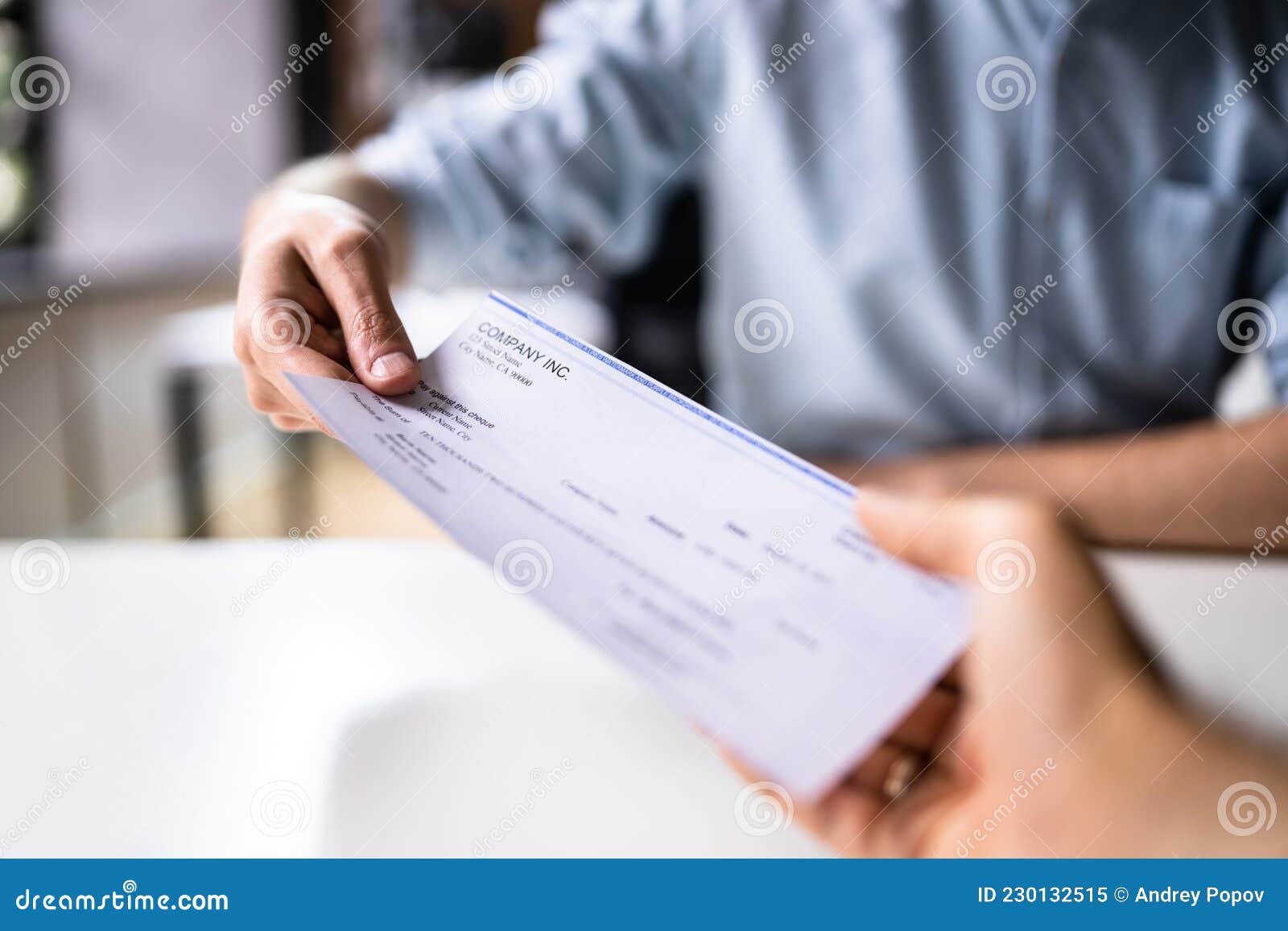 Hand Giving Payment Check stock image. Image of payment - 230132515