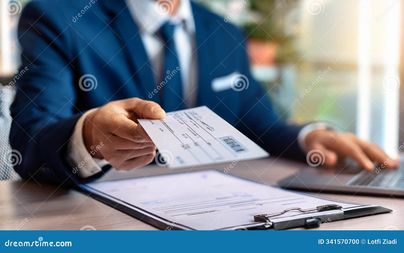 Hand Giving Payroll Cheque. Paycheck Stock Illustration - Illustration ...