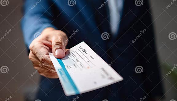 Hand Giving Payroll Cheque. Paycheck Stock Illustration - Illustration ...
