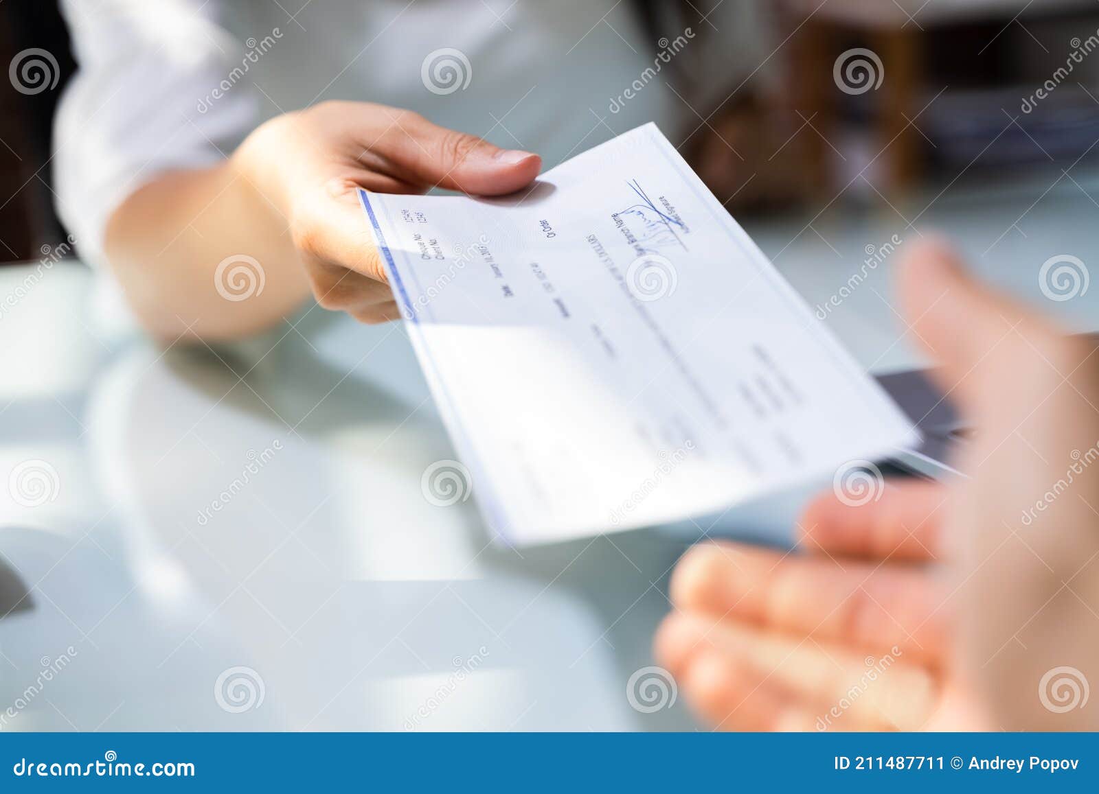 Man Giving Payroll Compensation Paycheck Stock Photo | CartoonDealer ...