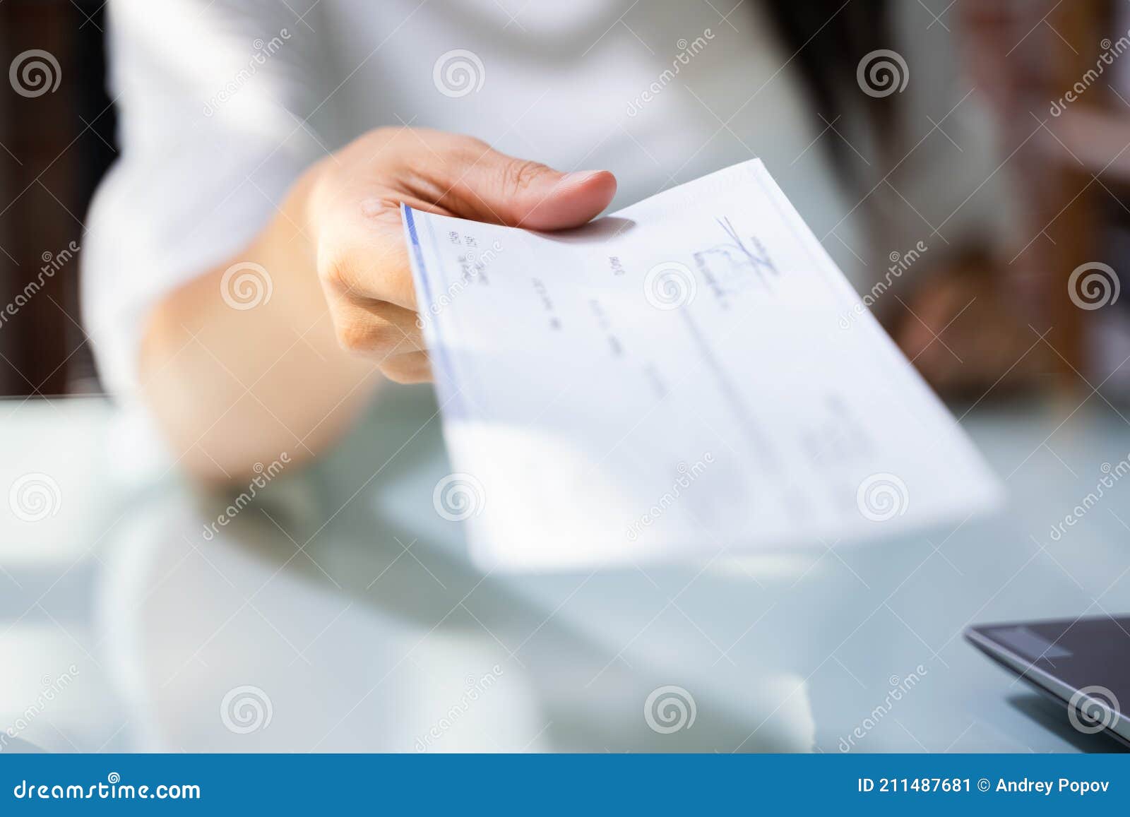 Hand Giving Payroll Compensation Paycheck Stock Image - Image of ...