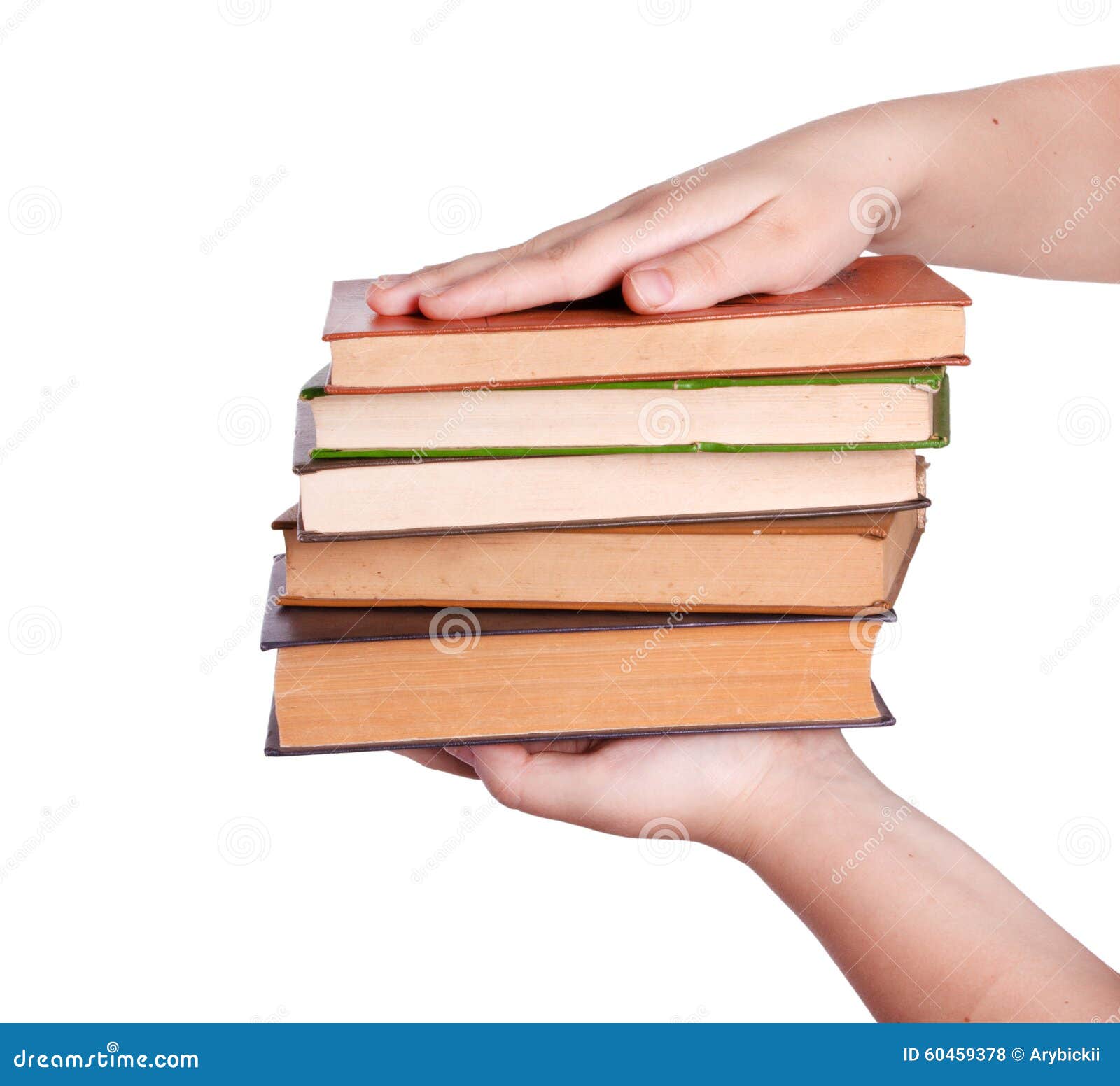 Hand giving pile of book stock photo. Image of paper - 60459378