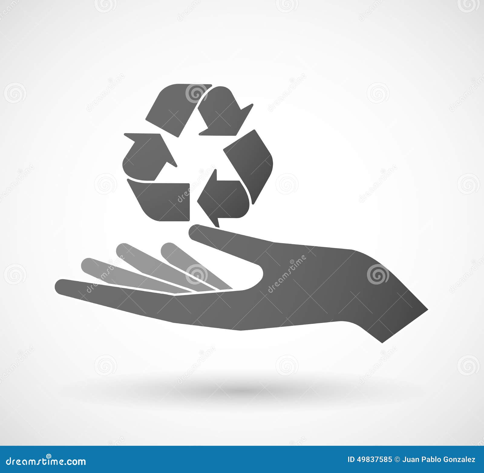 Hand giving a recycle sign stock illustration. Illustration of graphic ...