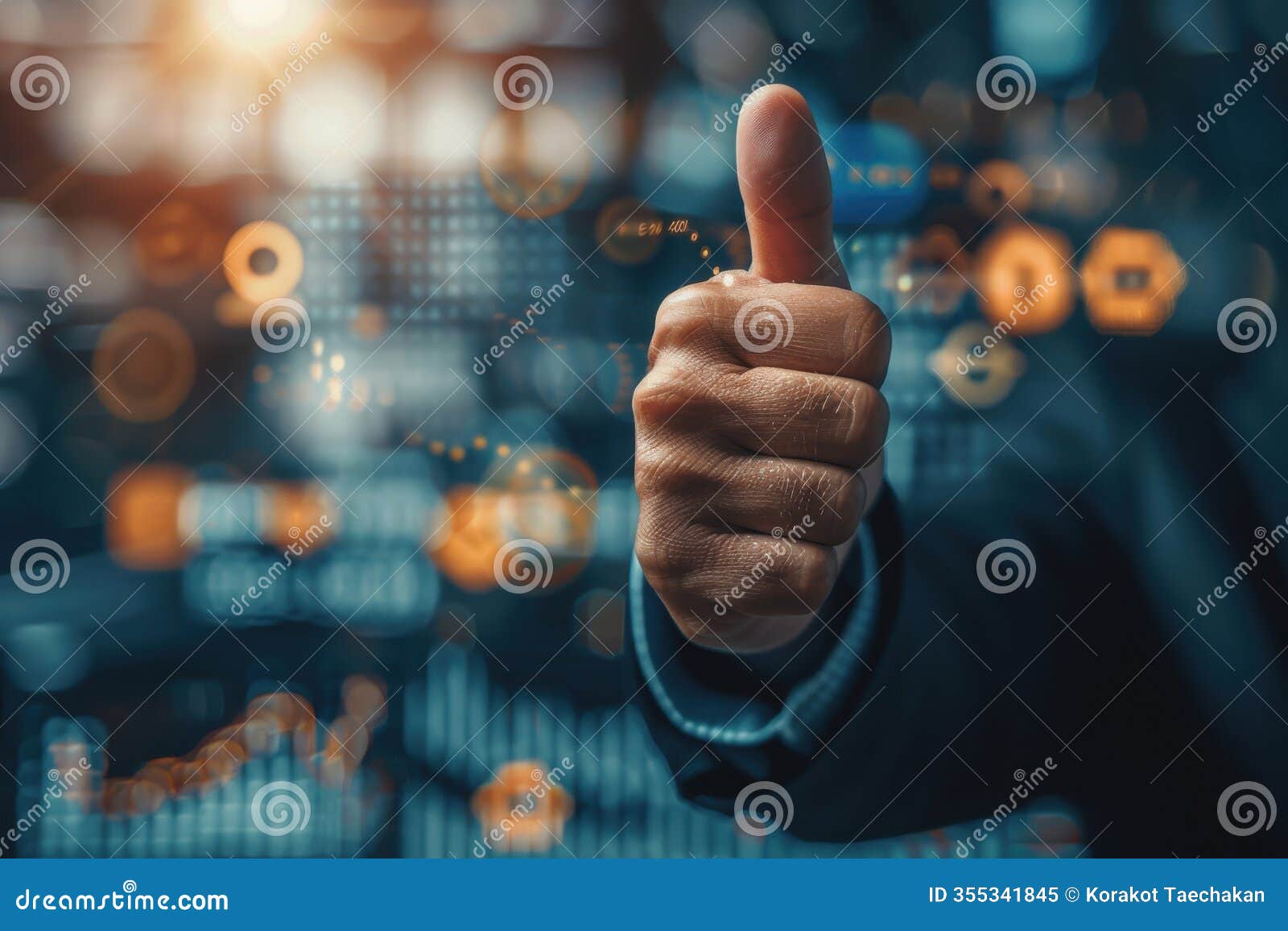 A Hand Giving a Thumbs Up in a Digital Image Stock Image - Image of ...