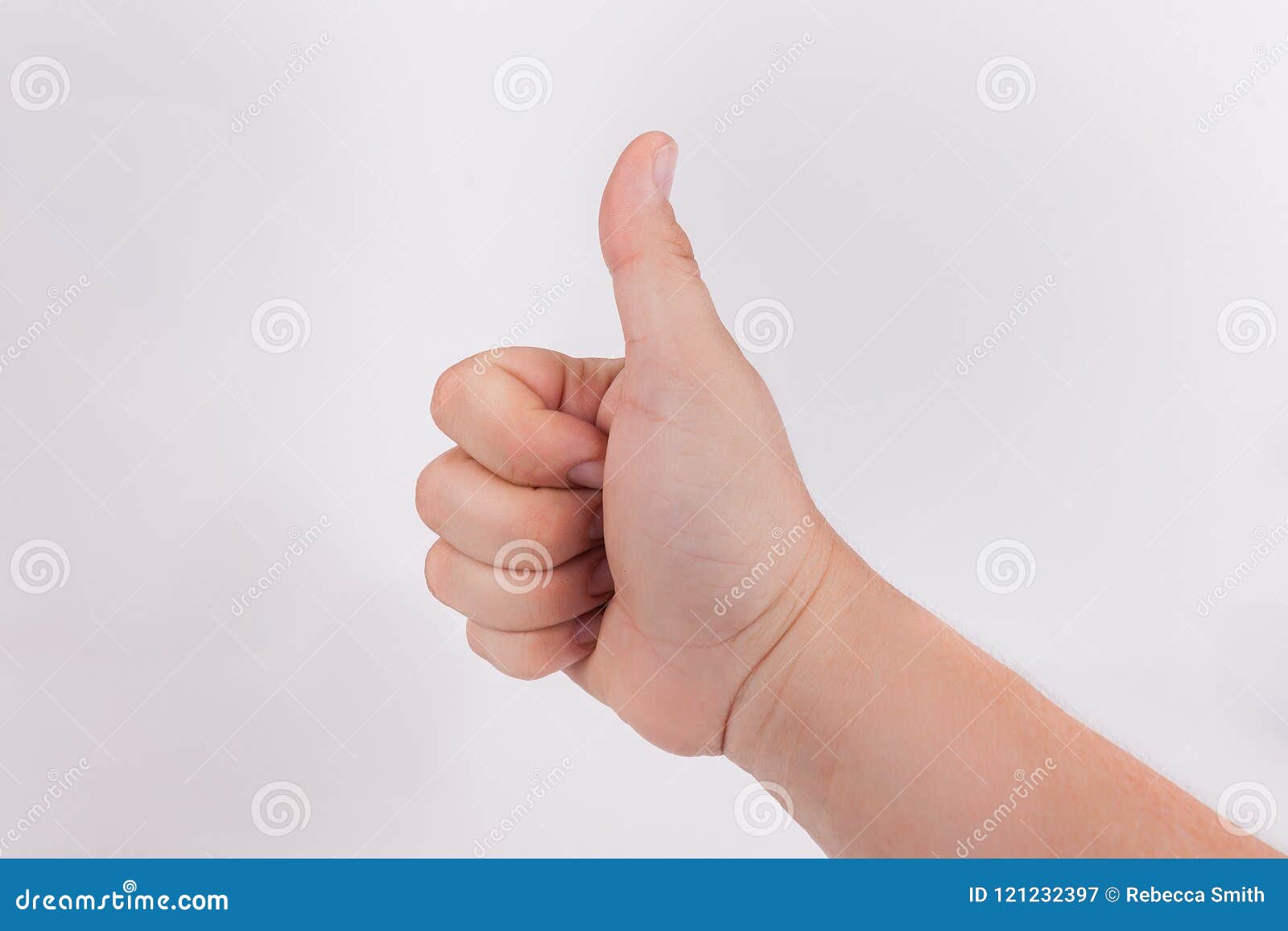 Thumbs Up Gesture Hand on White Background Stock Image - Image of ...