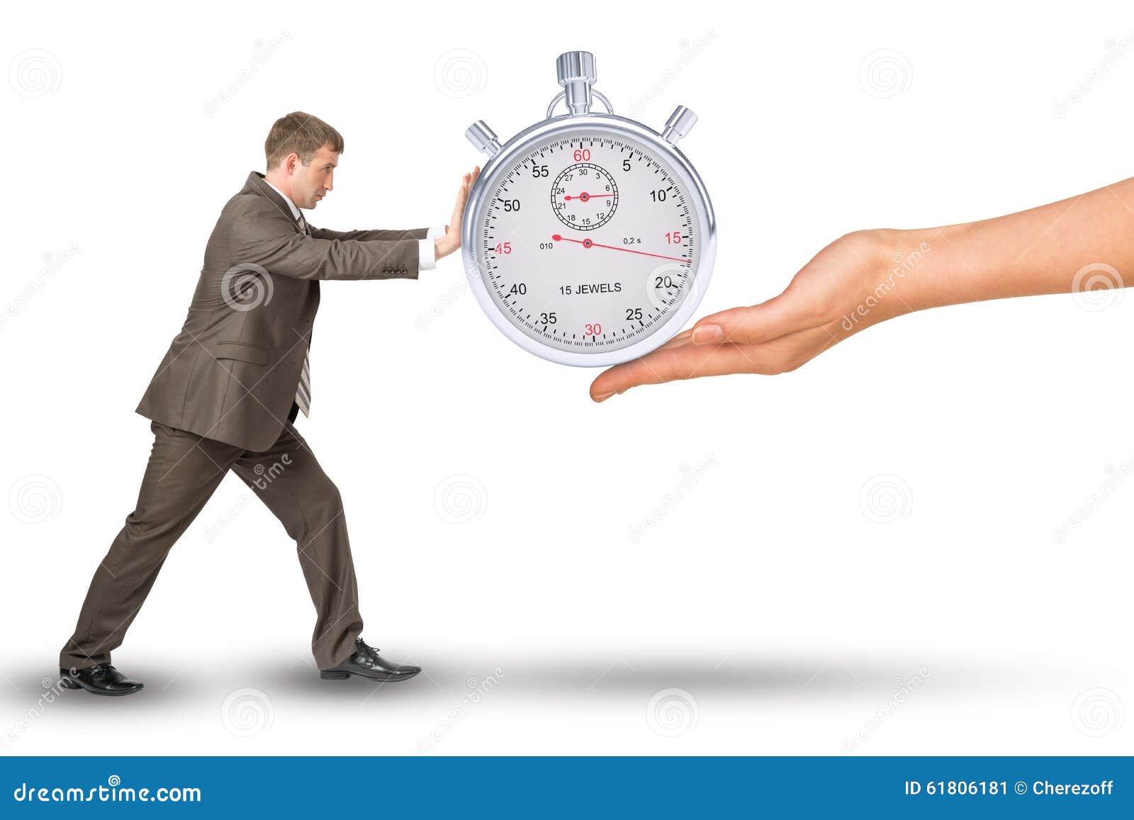 Hand Giving Timer To Businessman Stock Image - Image of background ...