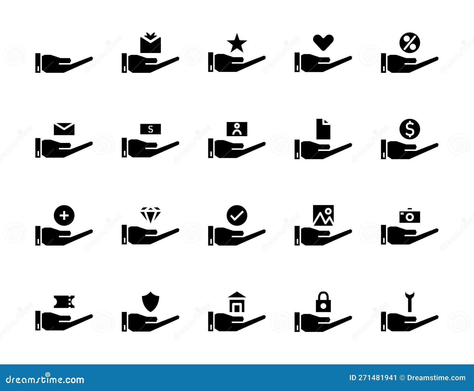Hand giving vector icon stock vector. Illustration of lock - 271481941