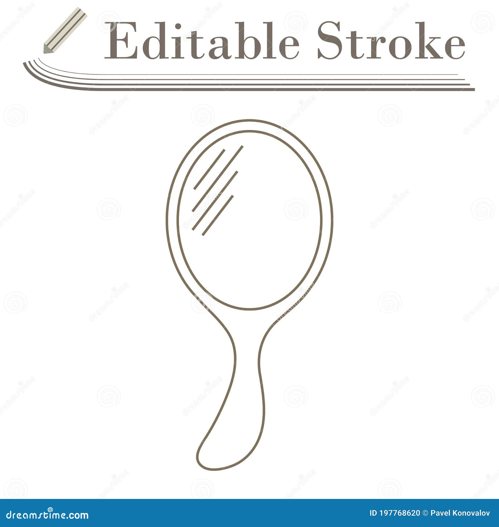 Hand-glass Icon stock vector. Illustration of face, hand - 197768620