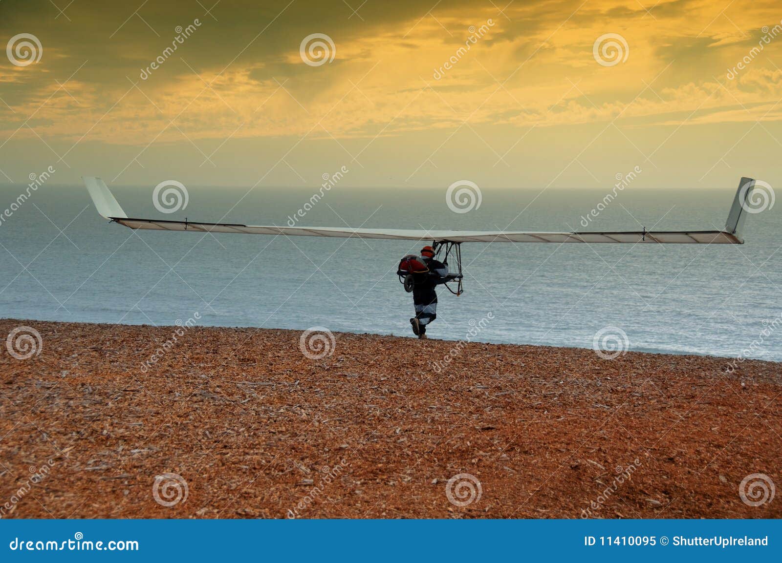 Hand Glider by Seascape Cliff Stock Image - Image of cliff, person ...