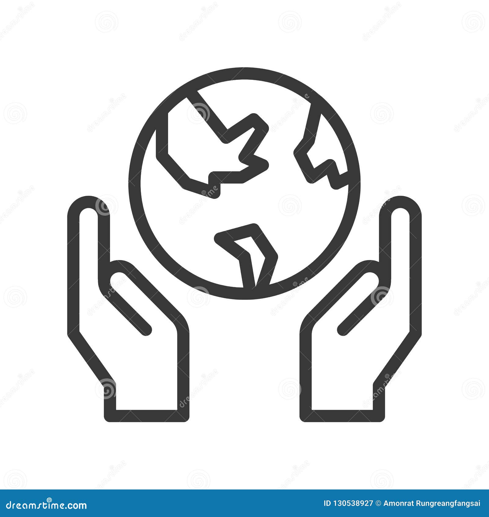 Hand and Globe, Save the World Icon Stock Vector - Illustration of logo ...