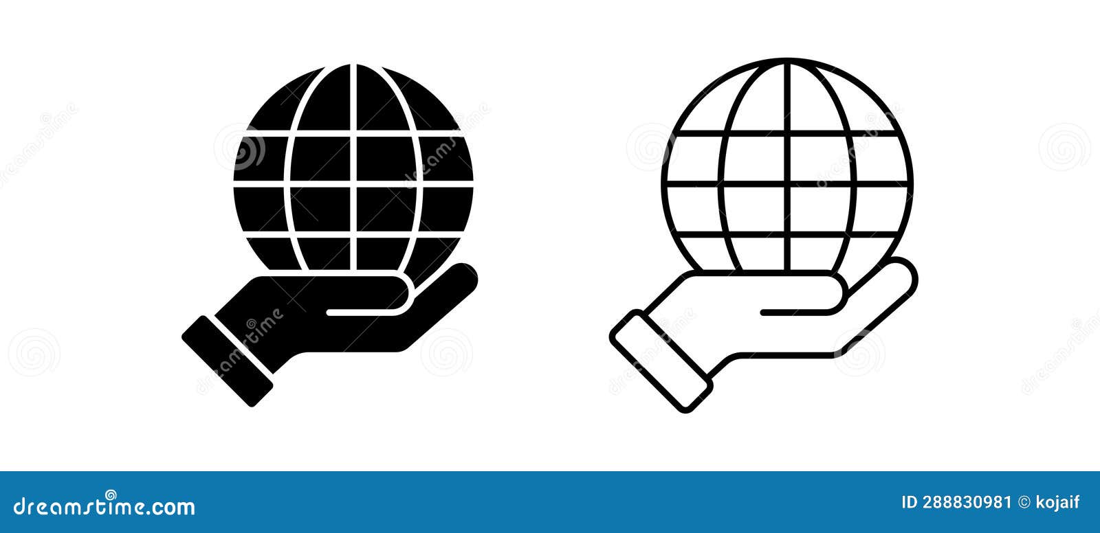 Hand with Globe Vector Icon Set. Globus Symbol Stock Vector ...