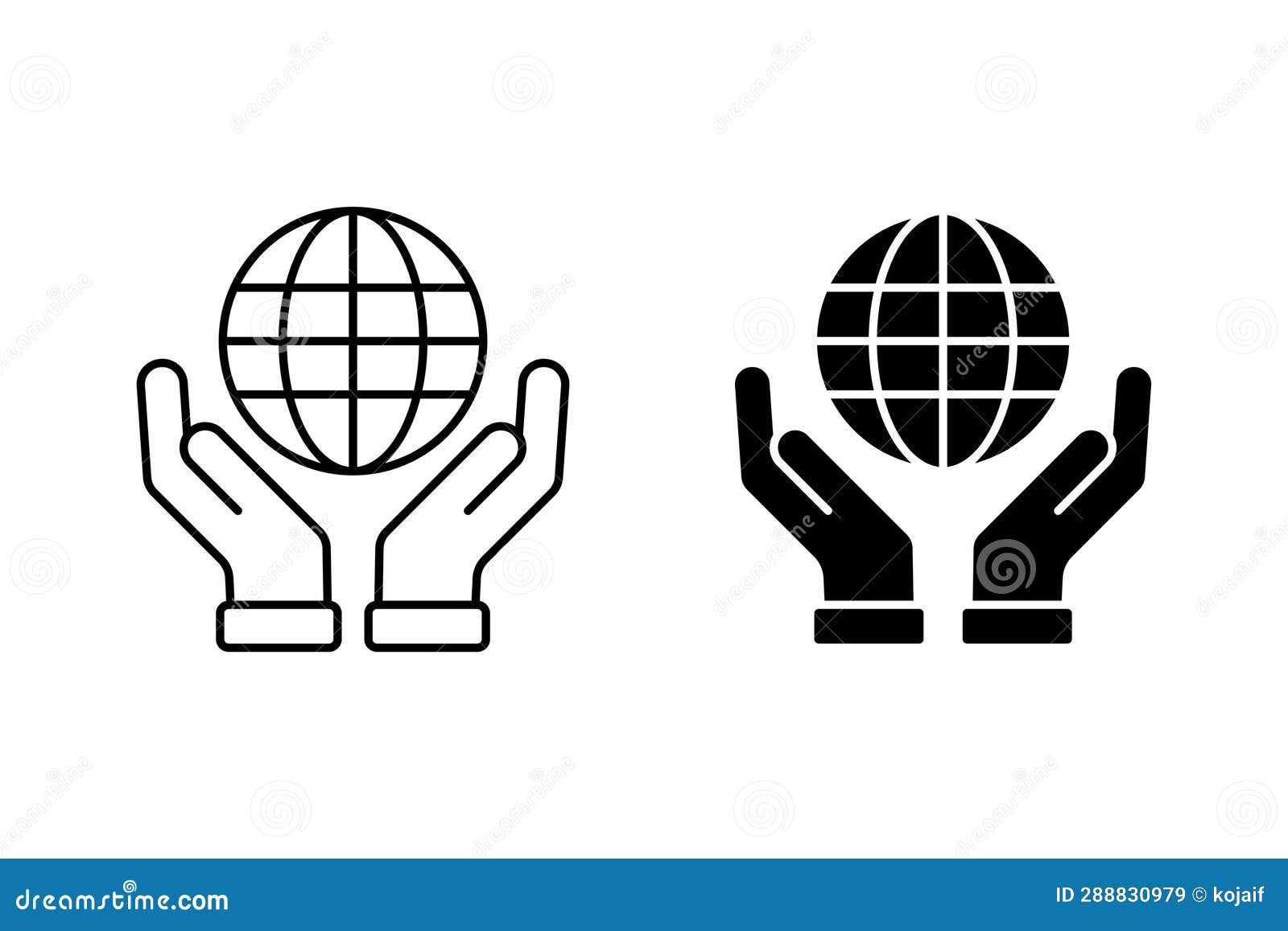 Hand with Globe Vector Icon Set. Globus Symbol Stock Vector ...